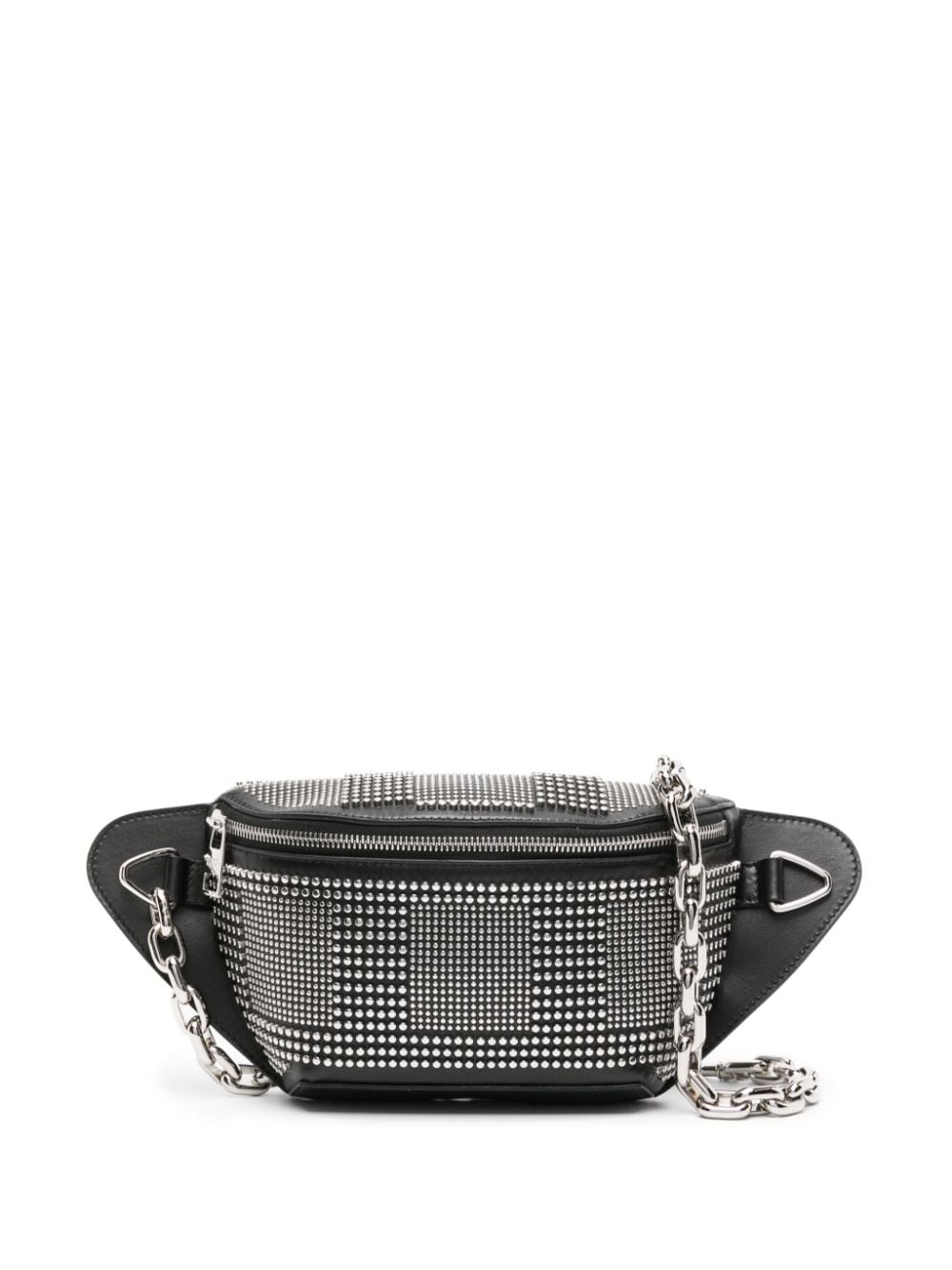 Alexander Mcqueen Stud-Embellished Messenger Bag Black