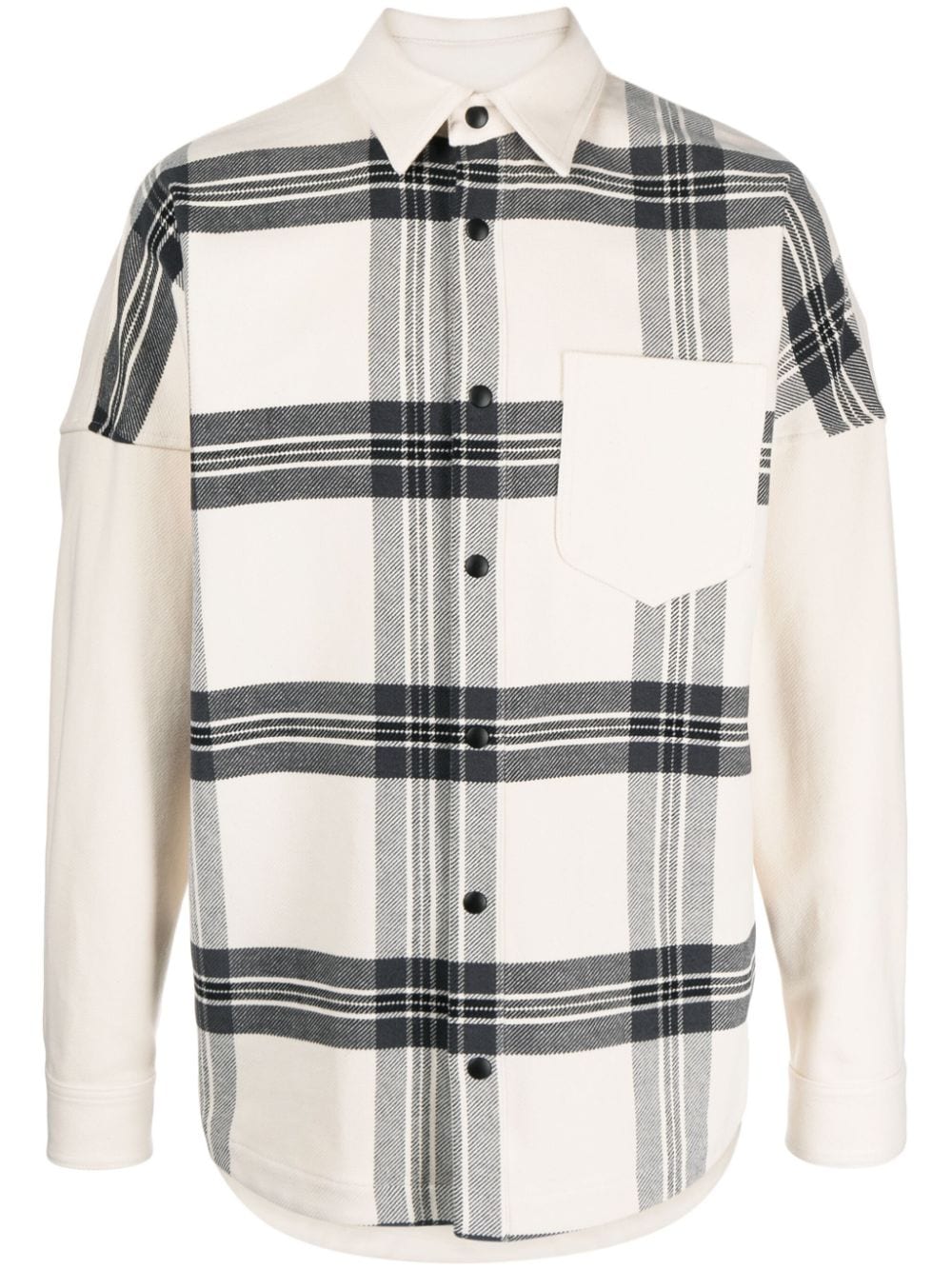 PALM ANGELS logo-print checked overshirt