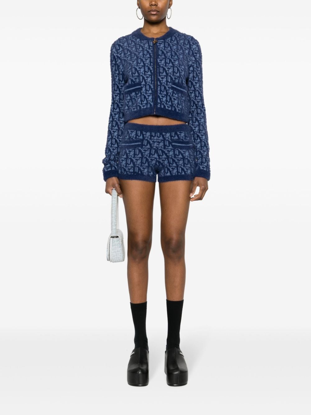 PALM ANGELS Palm Angels Monogram-Jacquard Knitted Shorts