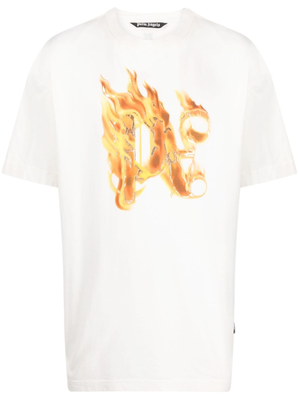 PALM ANGELS burning monogram-print t-shirt
