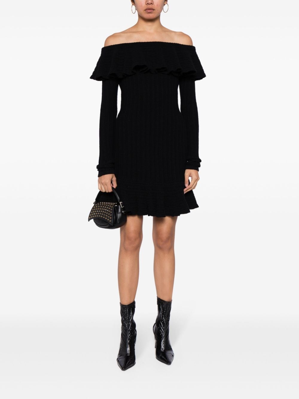 BLUMARINE Blumarine Square-Neck Wool Minidress