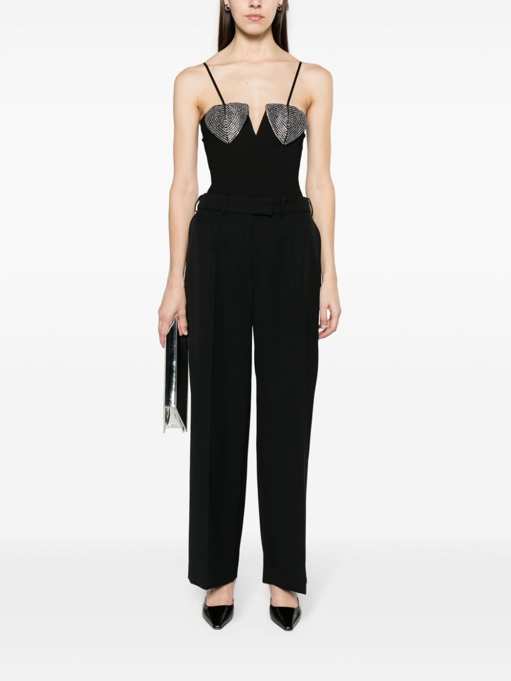 NISSA Crystal-Embellished Bodysuit