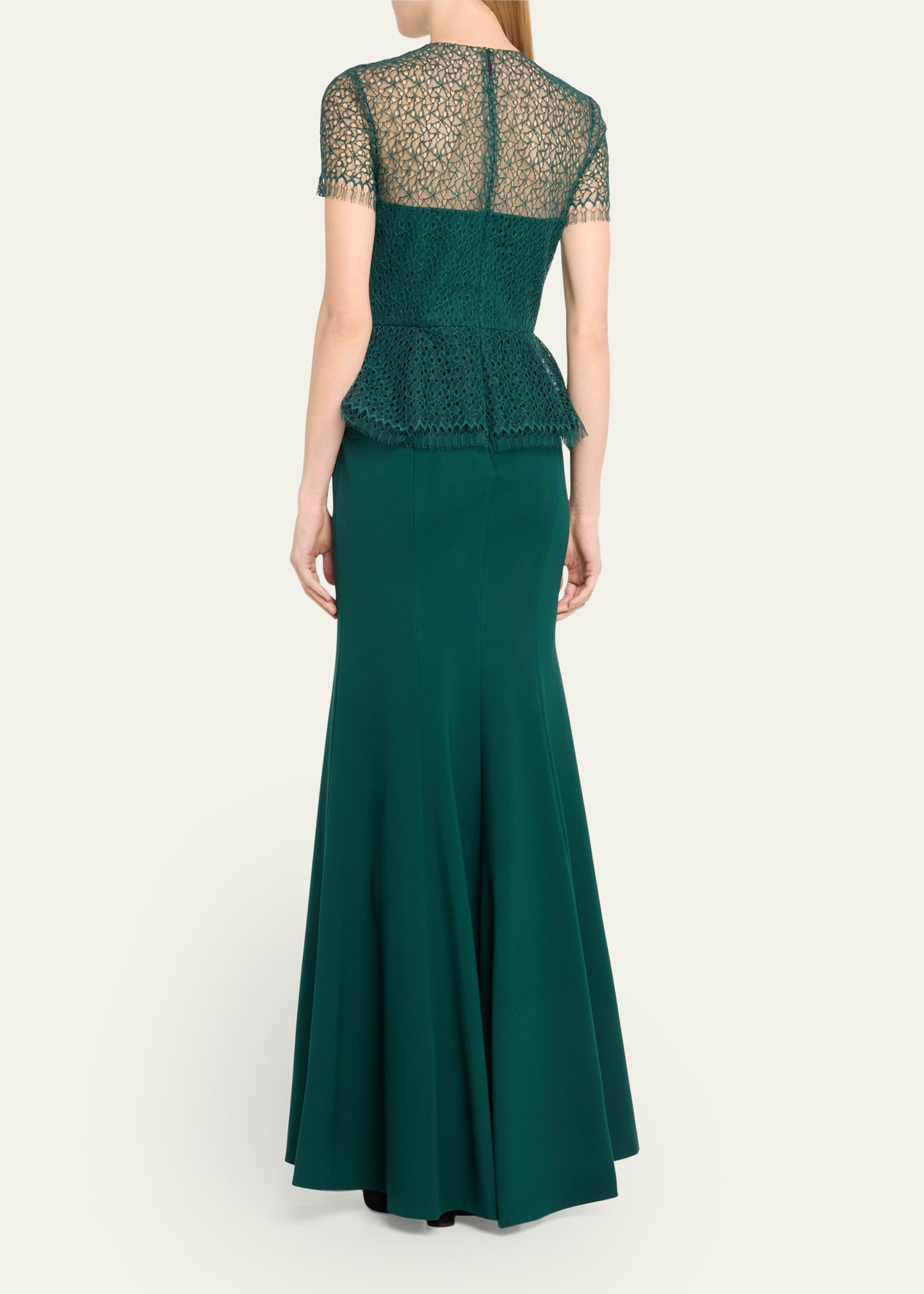 Jason Wu Corded Geo Lace Gown, Green - Seagreen | Editorialist
