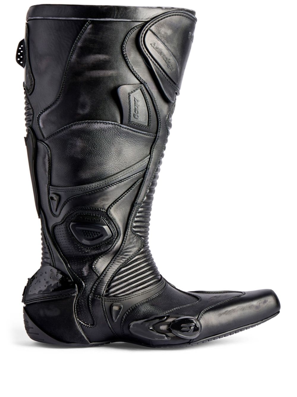 Balenciaga Biker Leather Boots - Black | Editorialist display picture 3