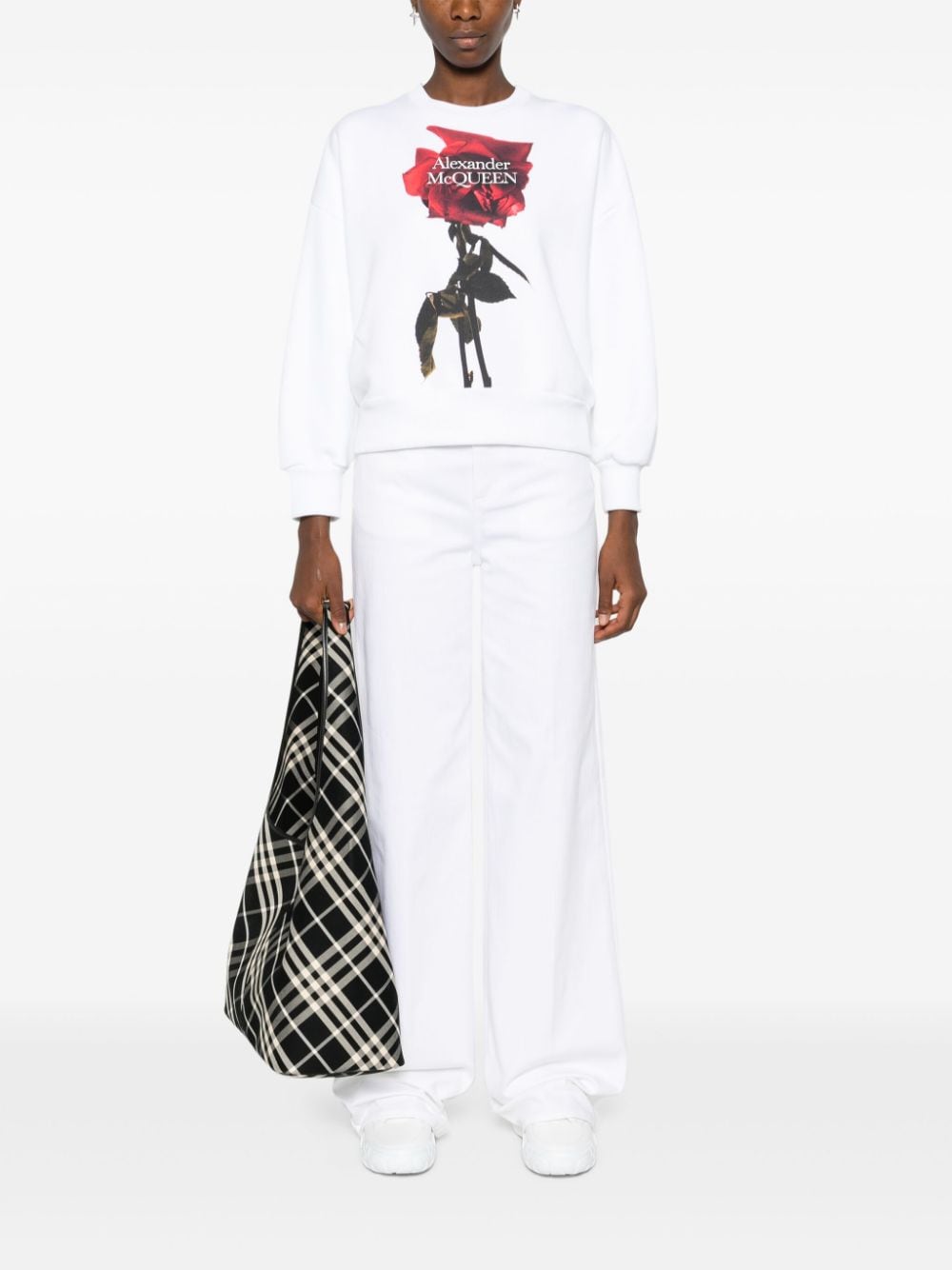 ALEXANDER MCQUEEN Alexander McQueen Logo-Plaque Wide Leg Jeans