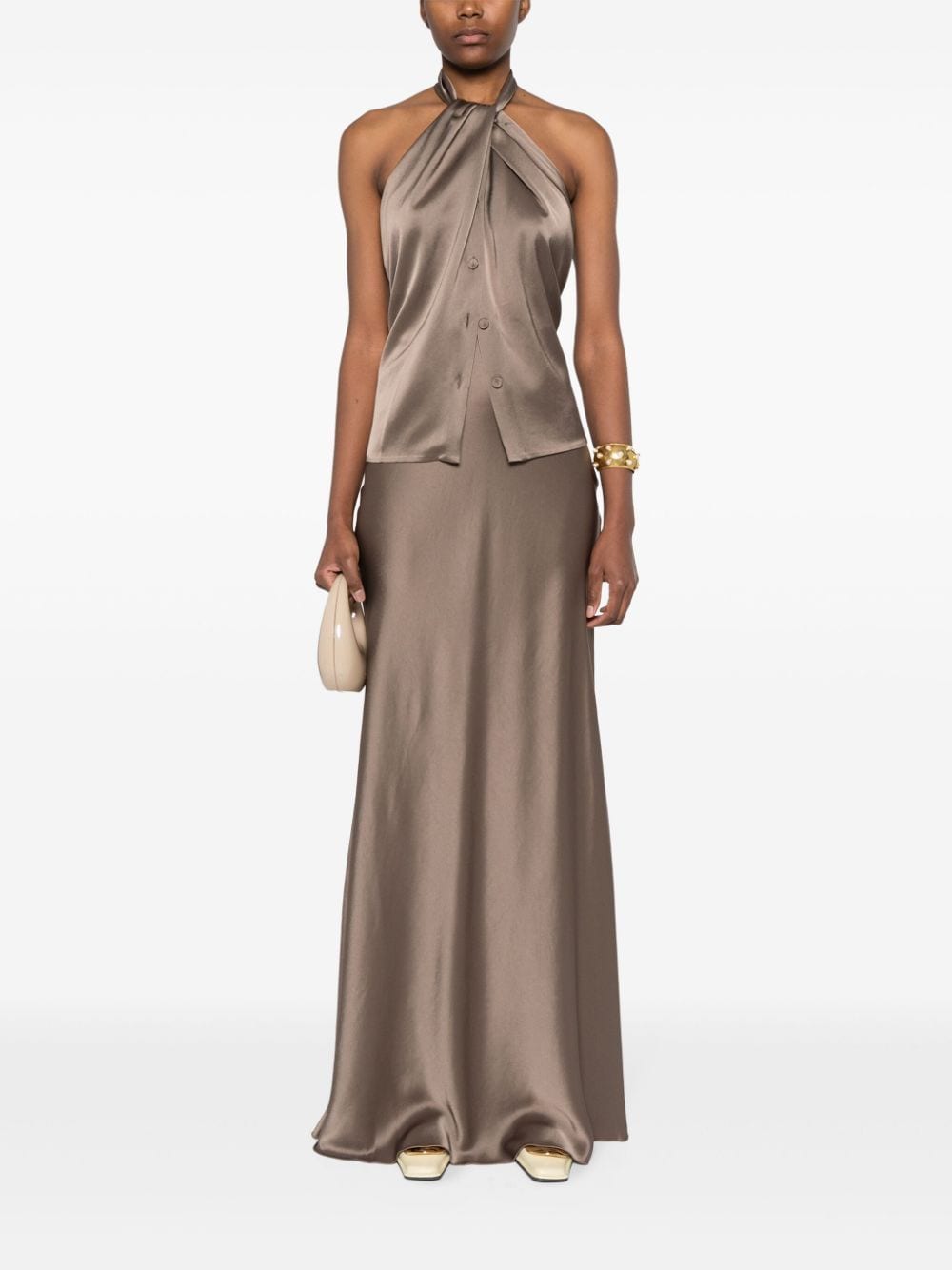 NANUSHKA Neline Draped Halterneck Top