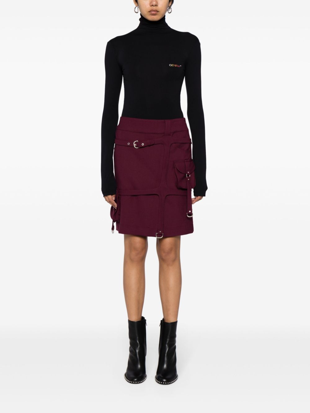 OFF-WHITE Off-White Cargo Buckle-Strap Midi Skirt