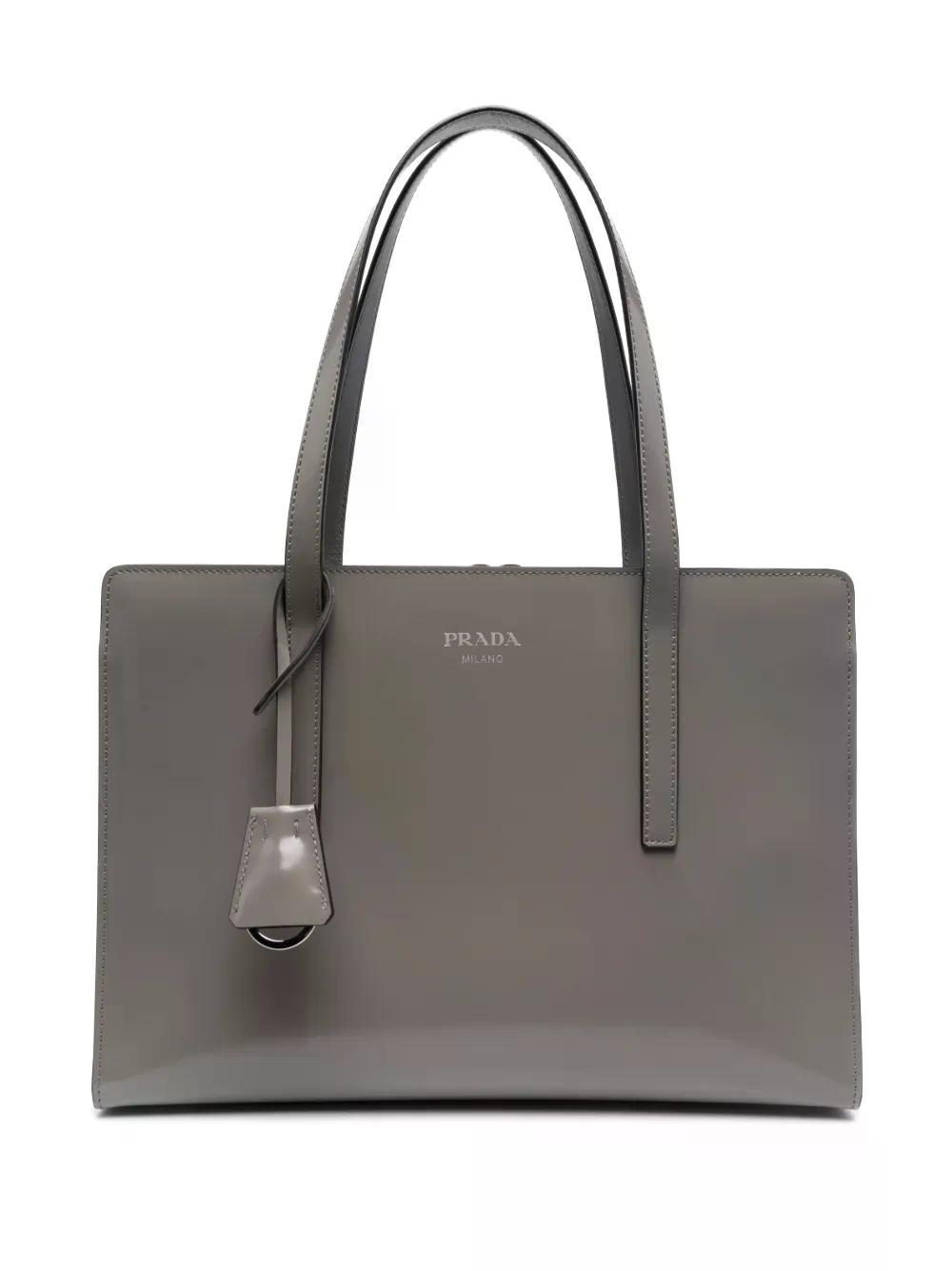 PRADA グレー ボディバッグ Prada Nappa Antique Shoulder Bag Guitar Strap Multi Pocket Grey