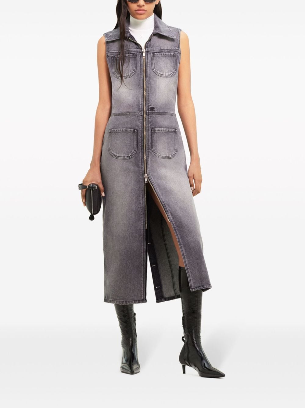 COURREGES Courrèges Double-Pockets Denim Midi Dress