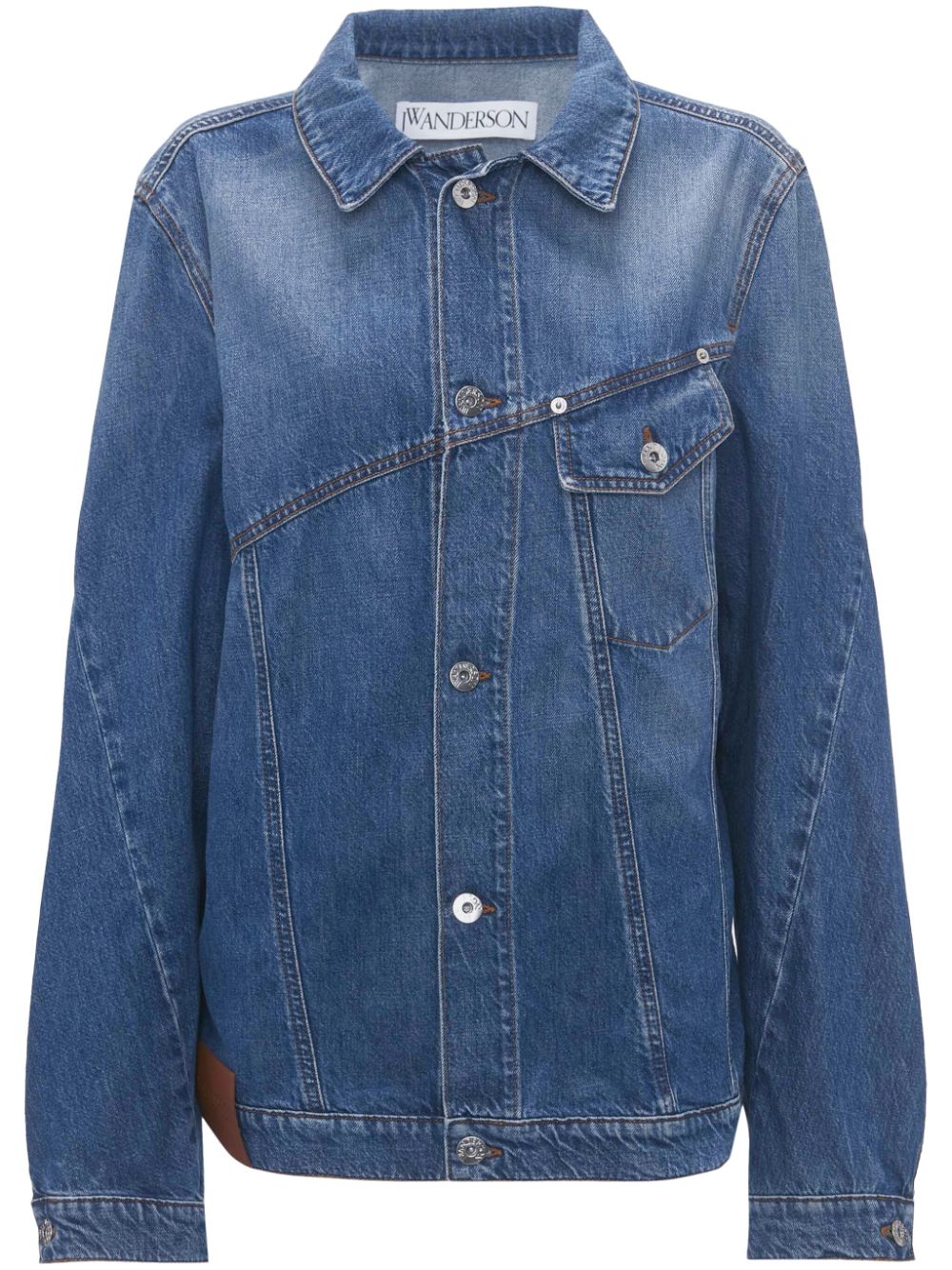 JW ANDERSON JW Anderson Anchor-Logo Deconstructed Denim Jacket