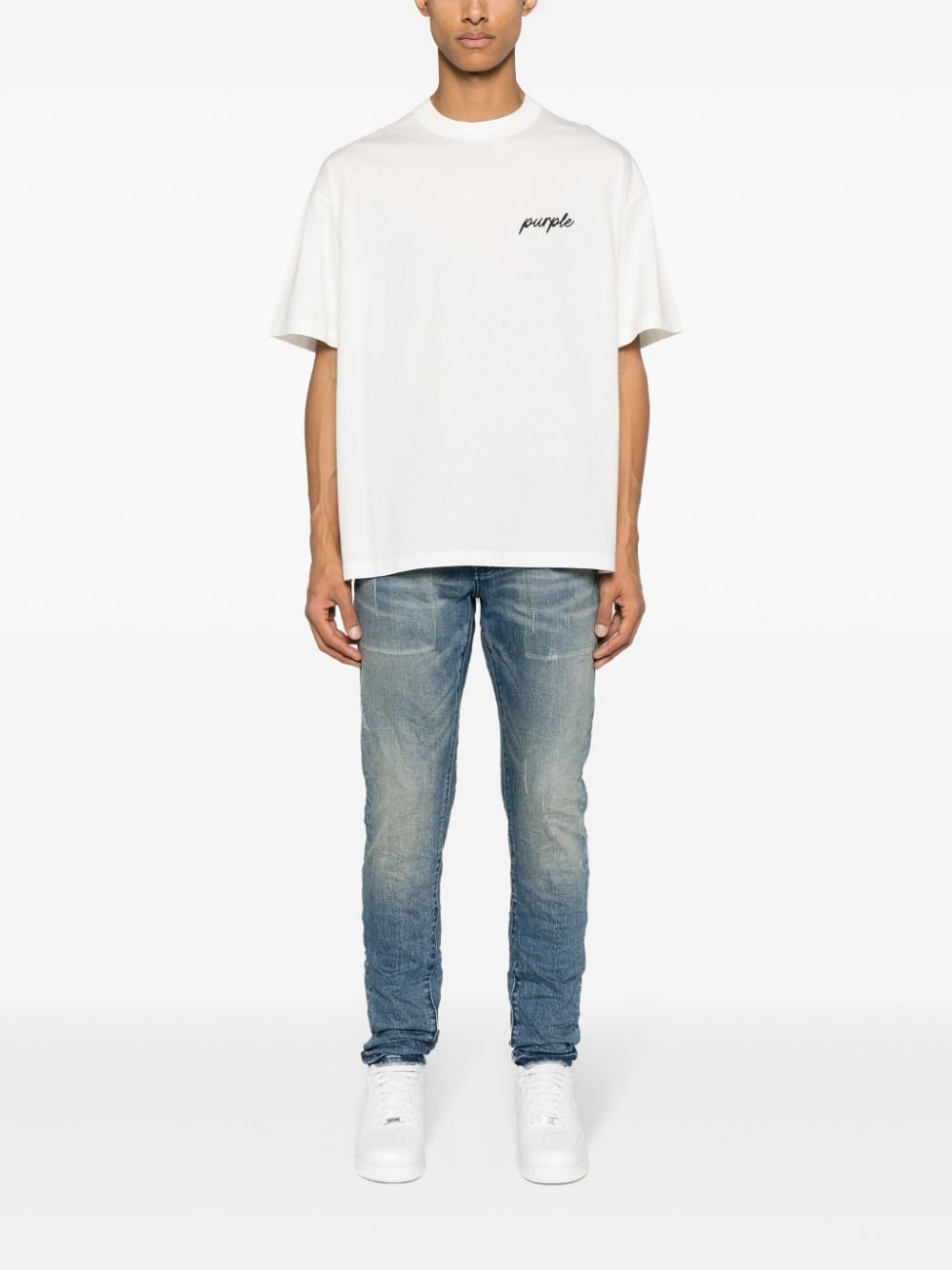 PURPLE BRAND logo-embroidered cotton t-shirt