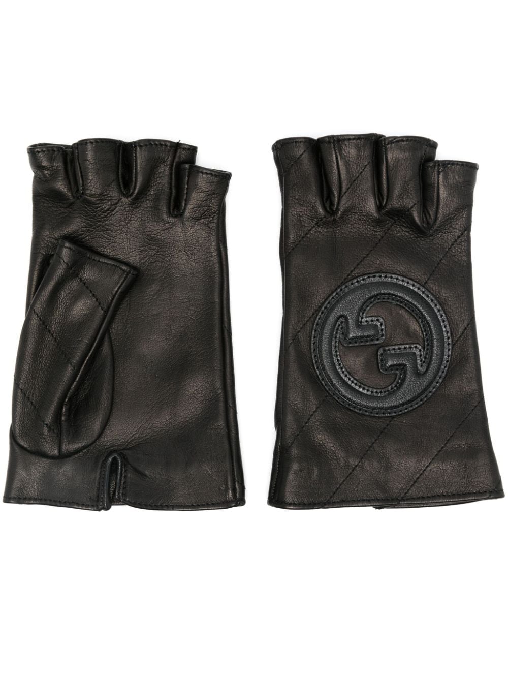 Gucci Interlocking G Leather Gloves - Black | Editorialist