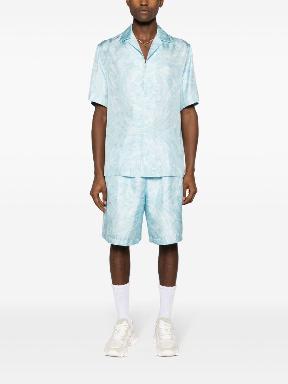 VERSACE Versace Barocco-Print Silk Shorts