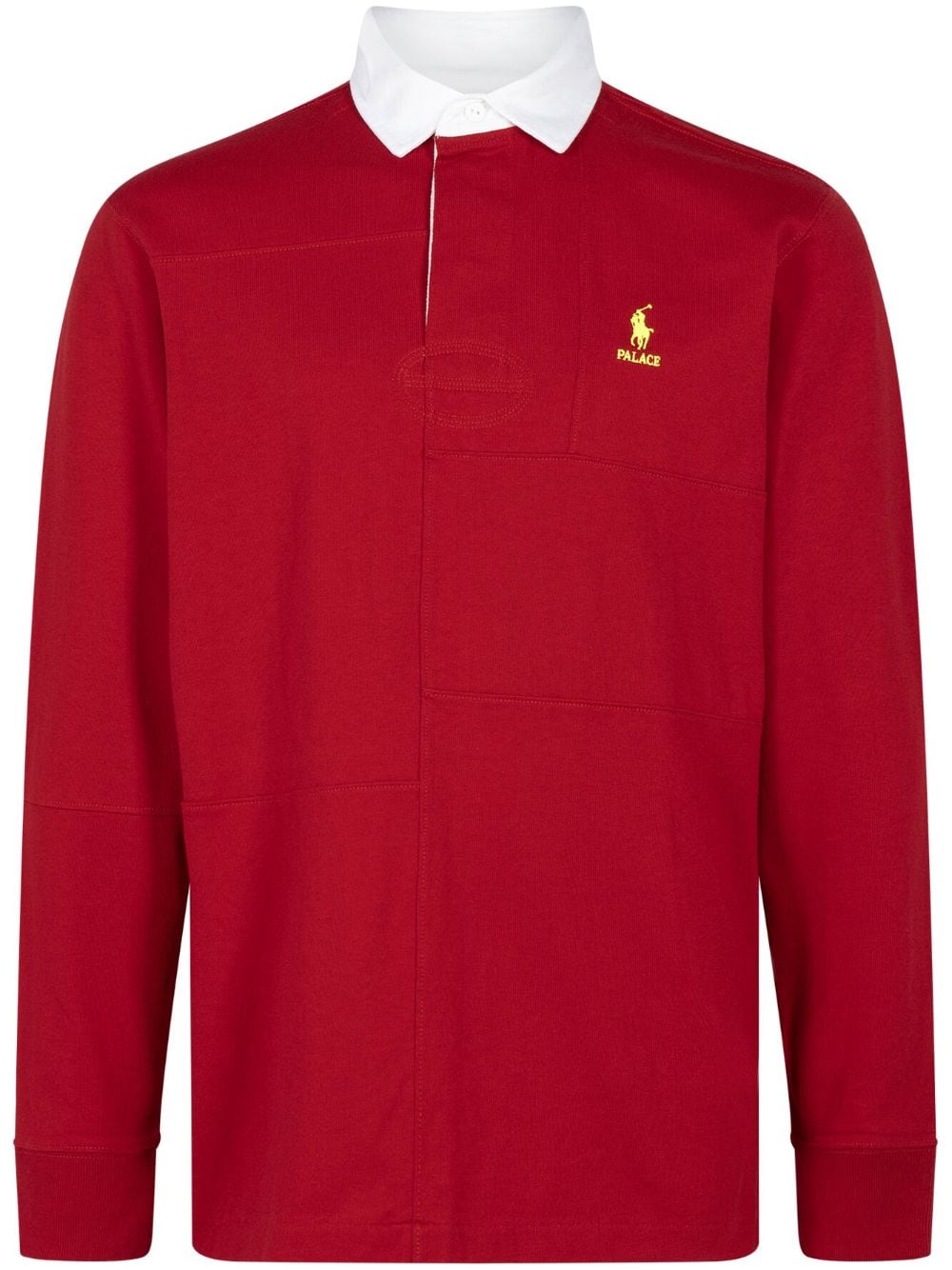 PALACE X Ralph Lauren Pieced Rugby Shirt - Red | Editorialist