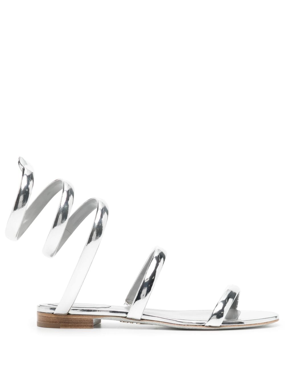 Rene Caovilla Juniper Metallic-Finish Sandals In Silver - 70% Off ...