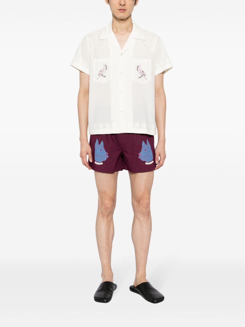 BODE embroidered short-sleeve shirt