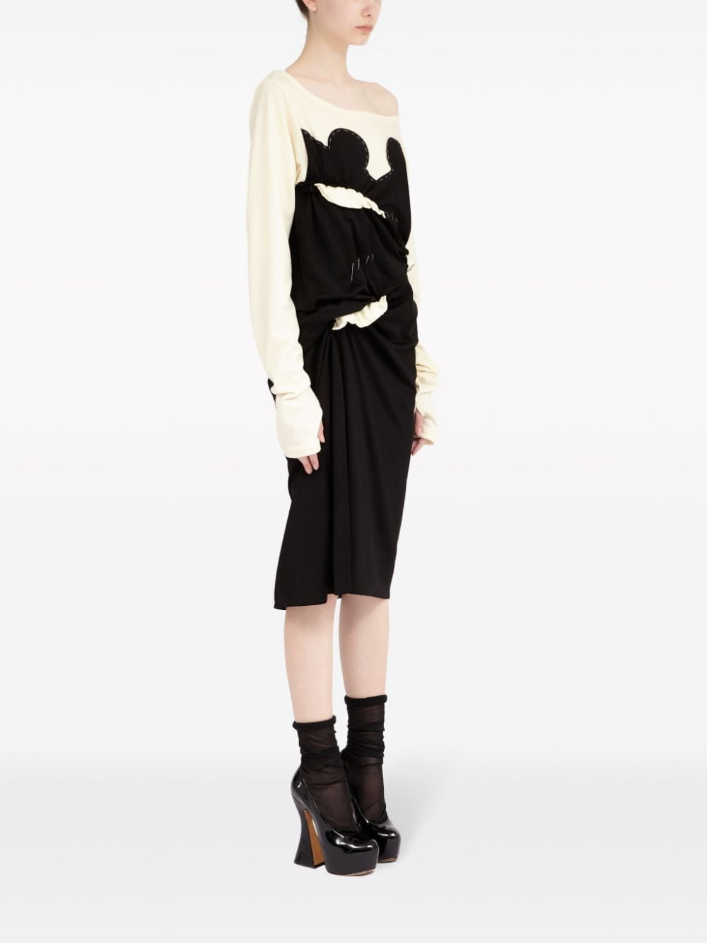 MAISON MARGIELA Maison Margiela Spliced Jersey Midi Dress