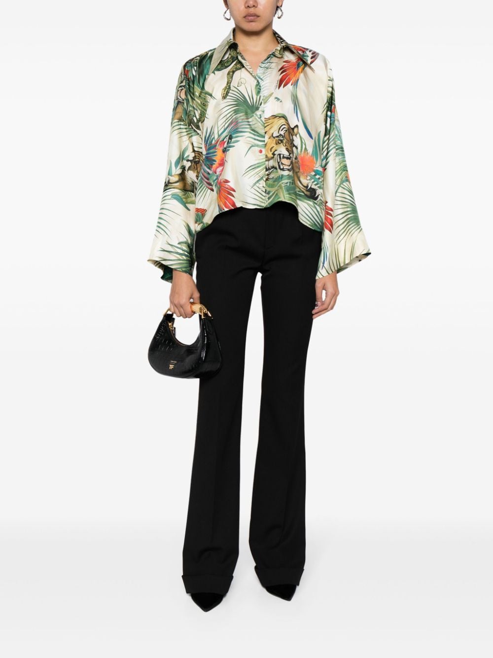 ROBERTO CAVALLI Roberto Cavalli Graphic-Print Silk Shirt