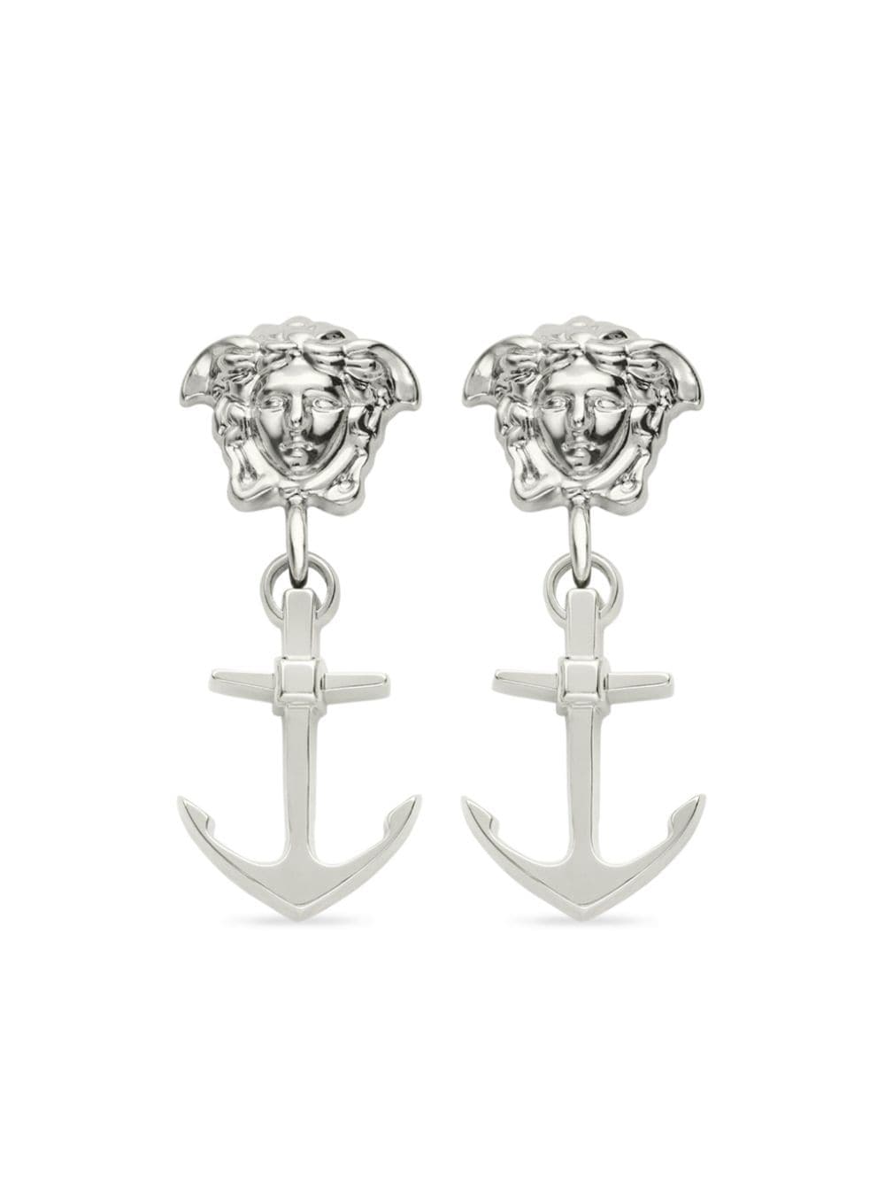 Versace Nautical Medusa Anchor-Pendant Earrings In Silver - 50 