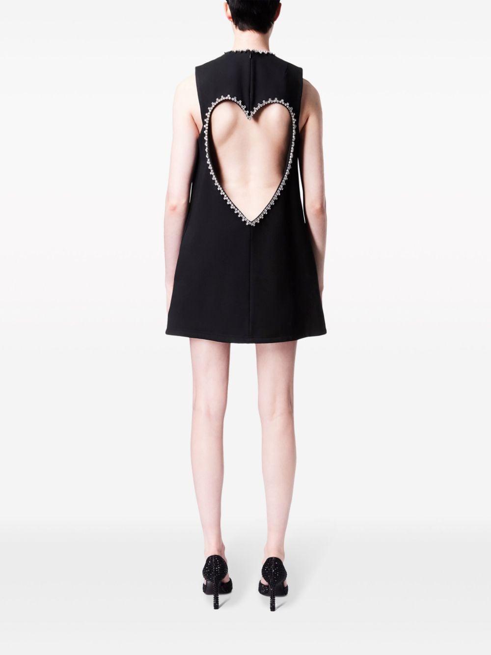 black dress heart cut out back Sister Jane Poppy Heart-Cutout Mini Dress