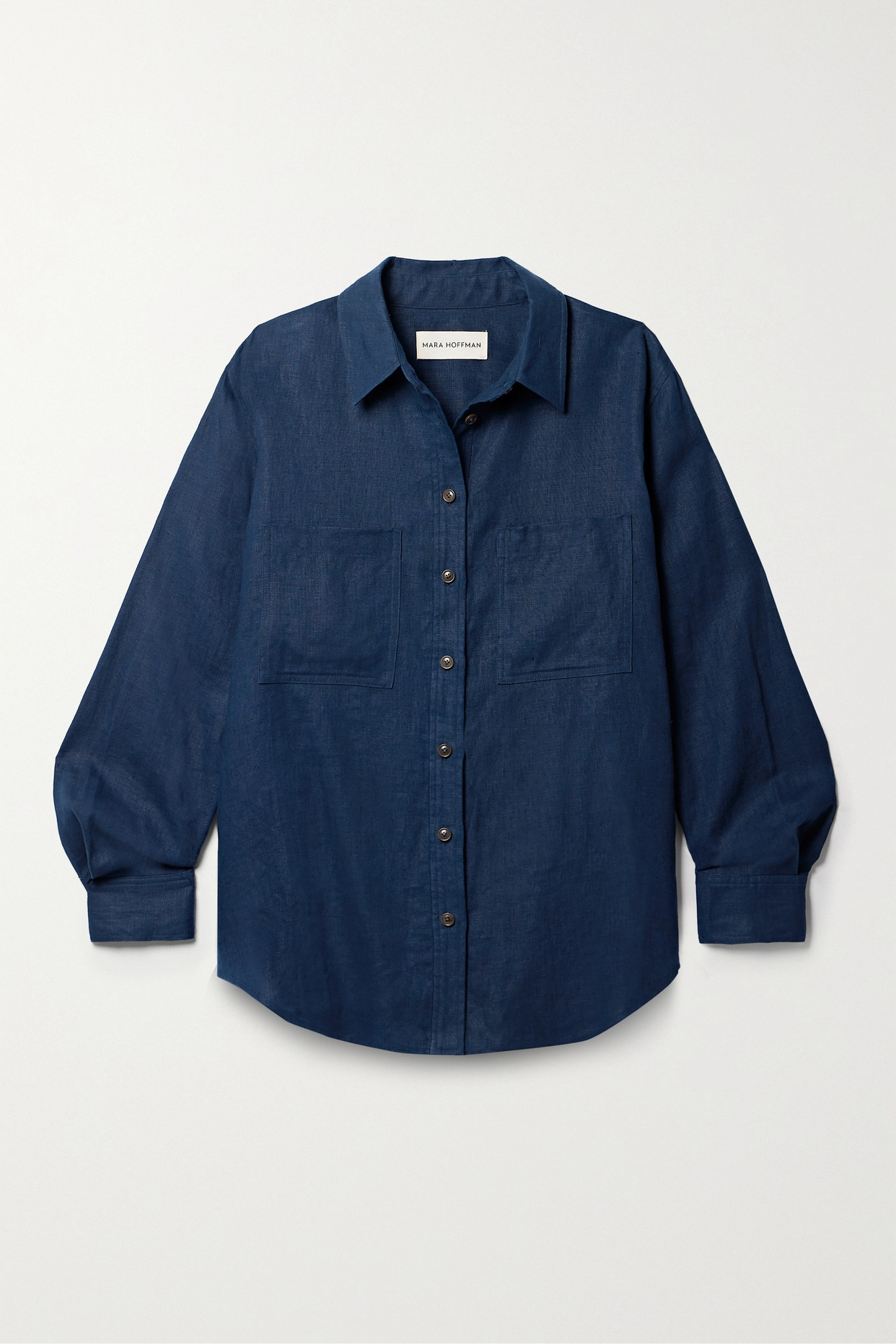 Mara Hoffman Net Sustain Adele Hemp Shirt In Blue - 50% Off