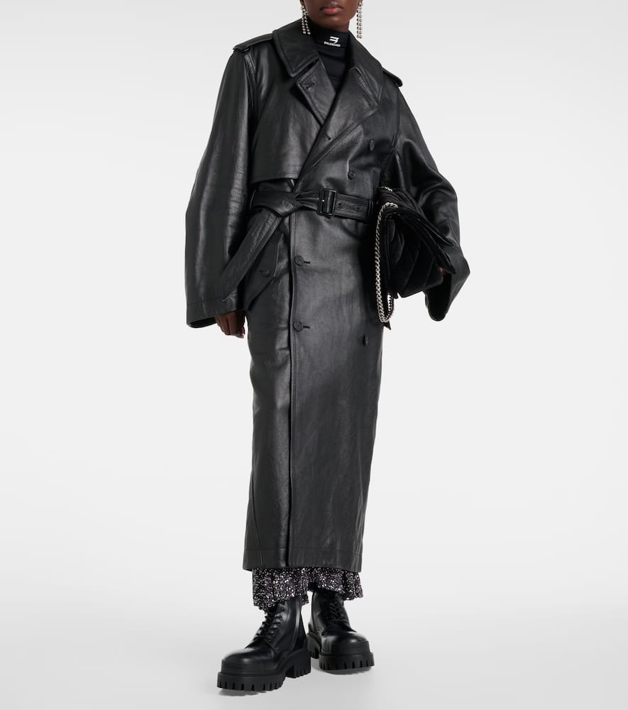 BALENCIAGA Balenciaga Cocoon Leather Trench Coat