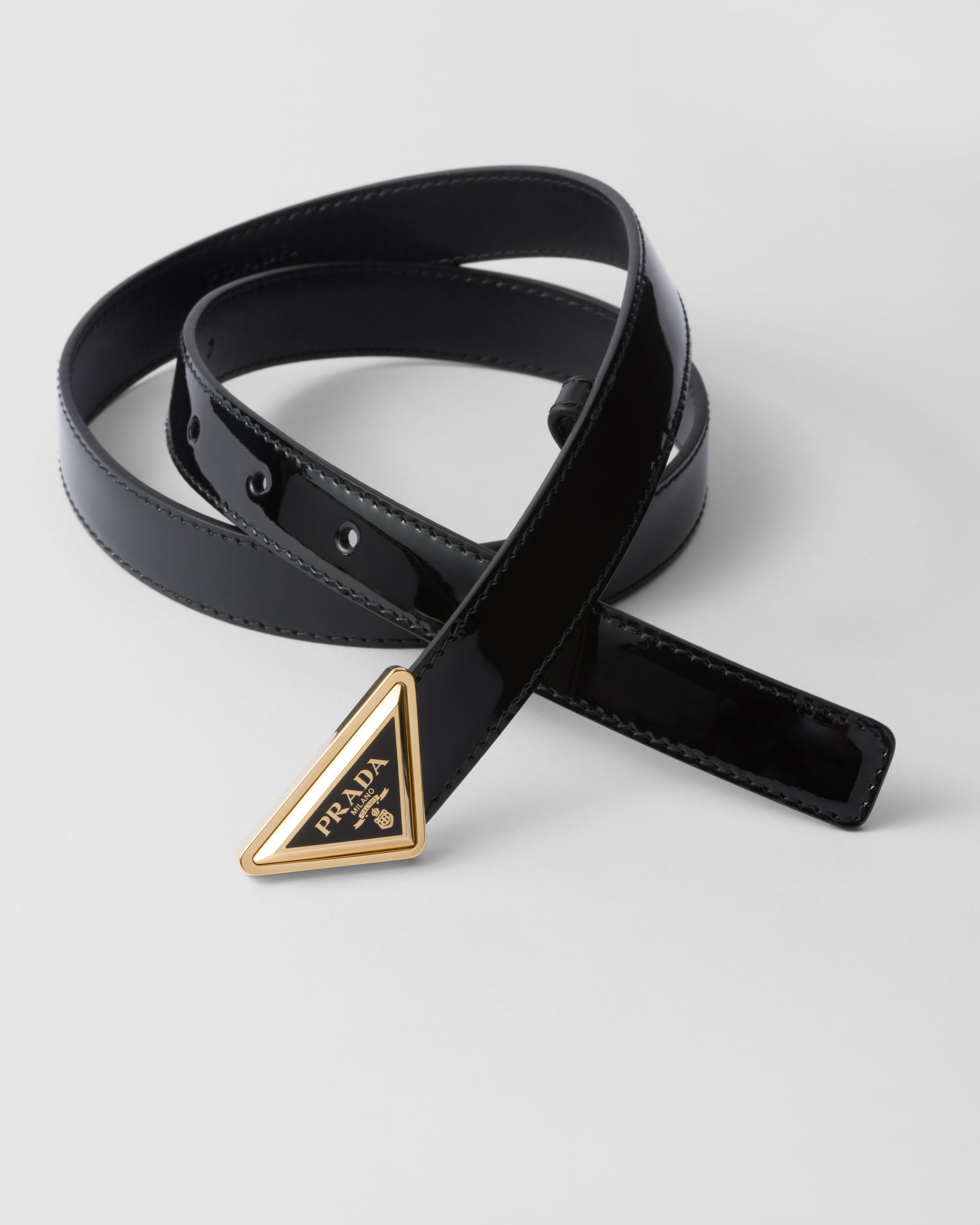 Prada Patent Leather Belt - Black | Editorialist display picture 2