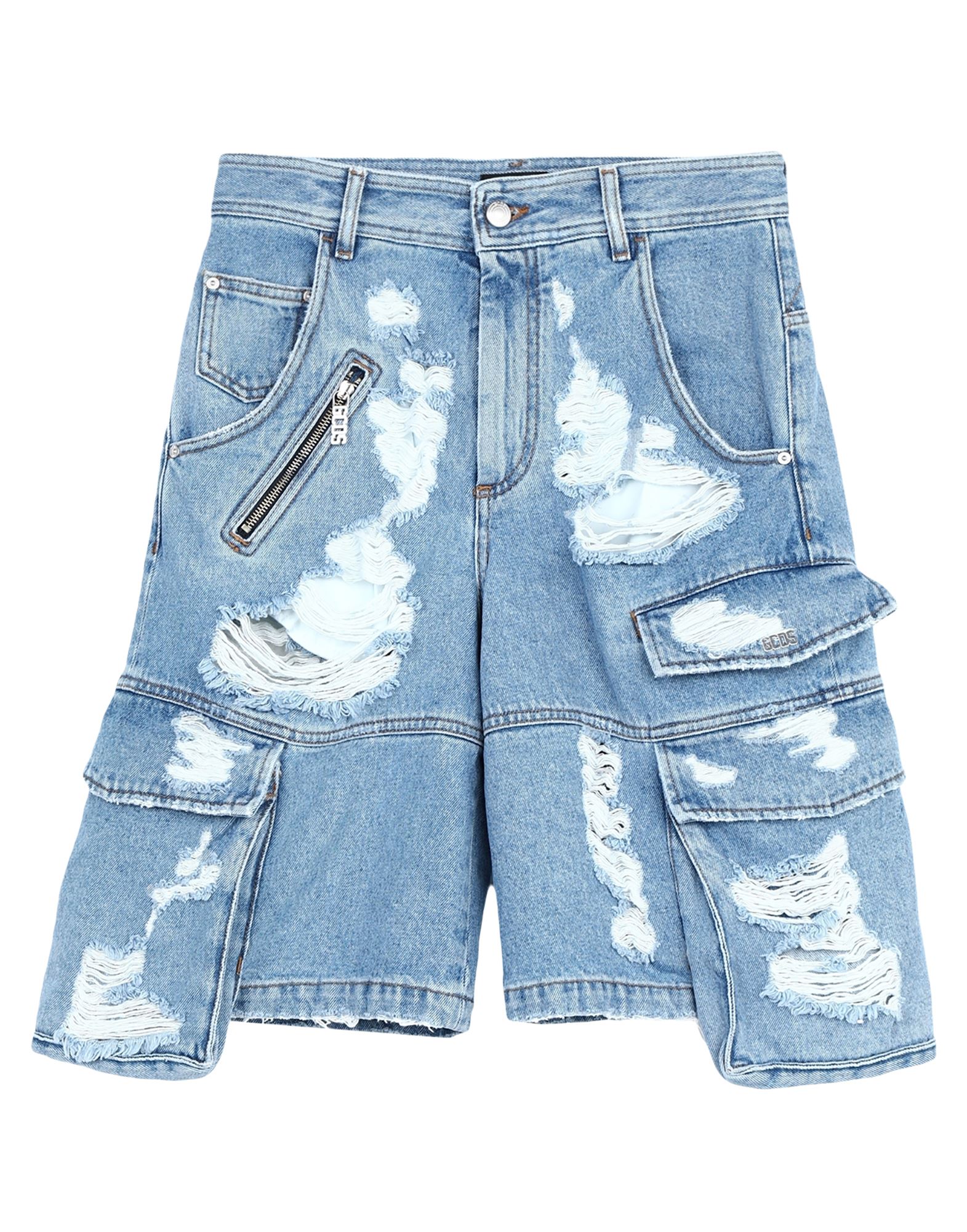 Julius Gas Mask Denim Cargo Shorts In Black - 40% Off | Editorialist