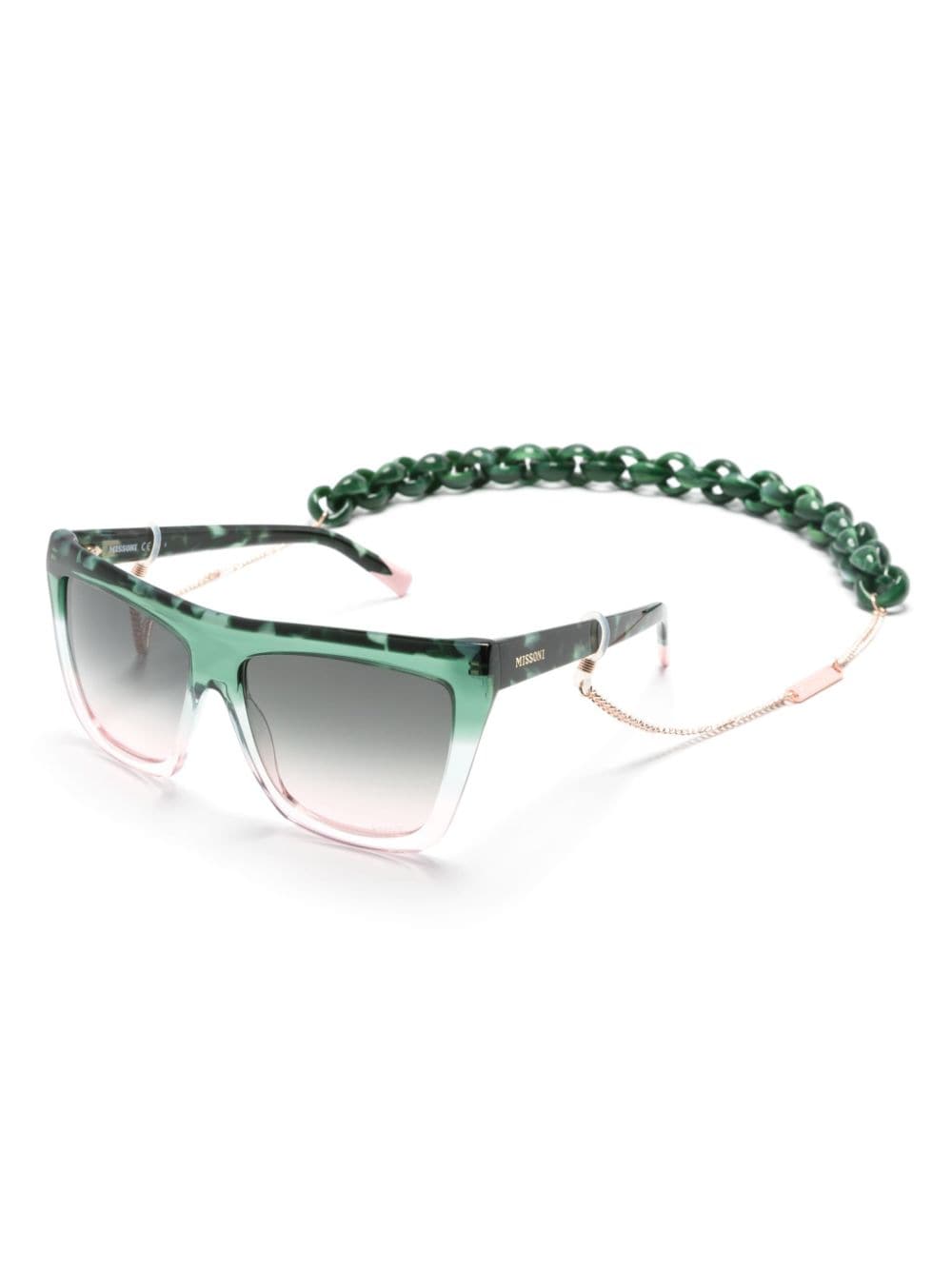 Missoni Tortoiseshell Square Frame Sunglasses In Green - 50  display picture 2