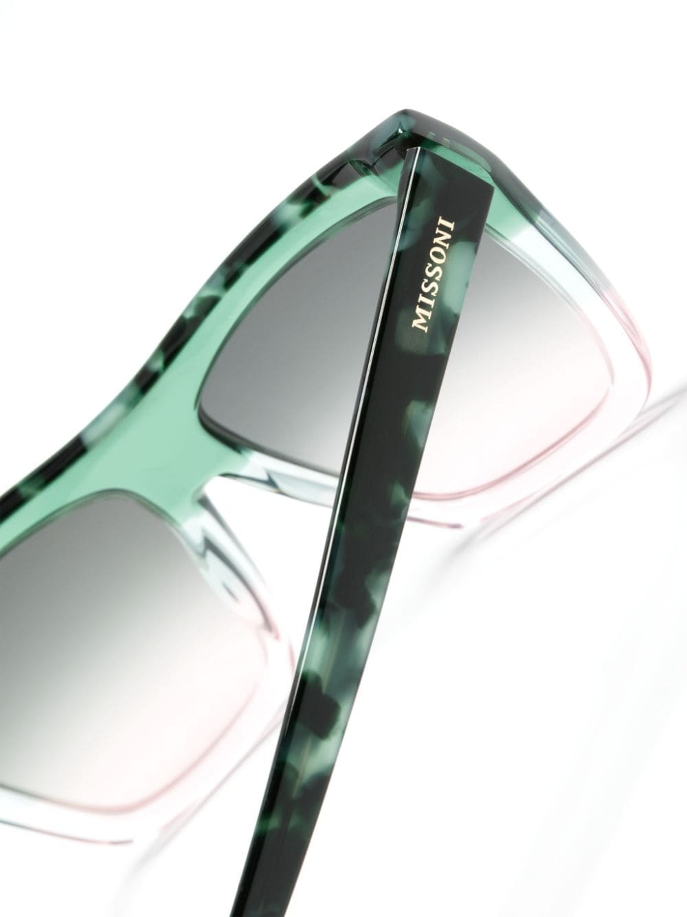Missoni Green Translucent Square Optical Glasses with Tortoiseshell Temples Missoni MIS 0127 0038 00 Women main image 2