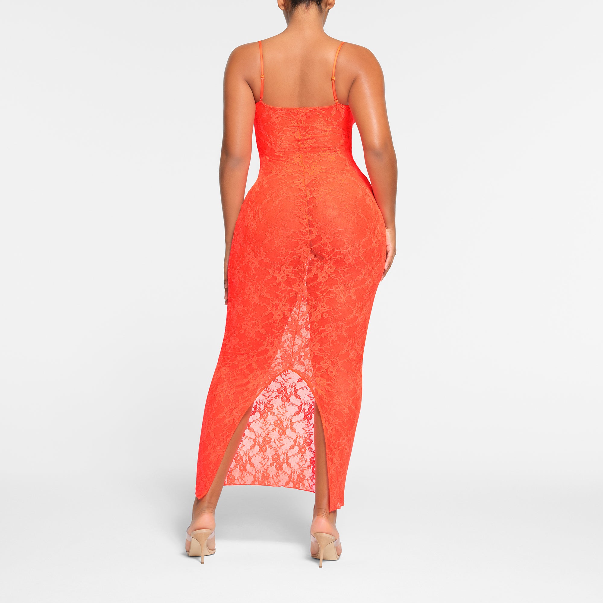 Skims Stretch Lace Cami Long Dress - Onyx | Editorialist Skims Stretch Lace Cami Long Dress - Onyx | Editorialist
