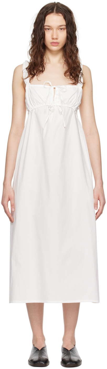 deiji studios ruched tie dress Deiji Studios The Ruched Tie' Midi Dress In White - 21% Off