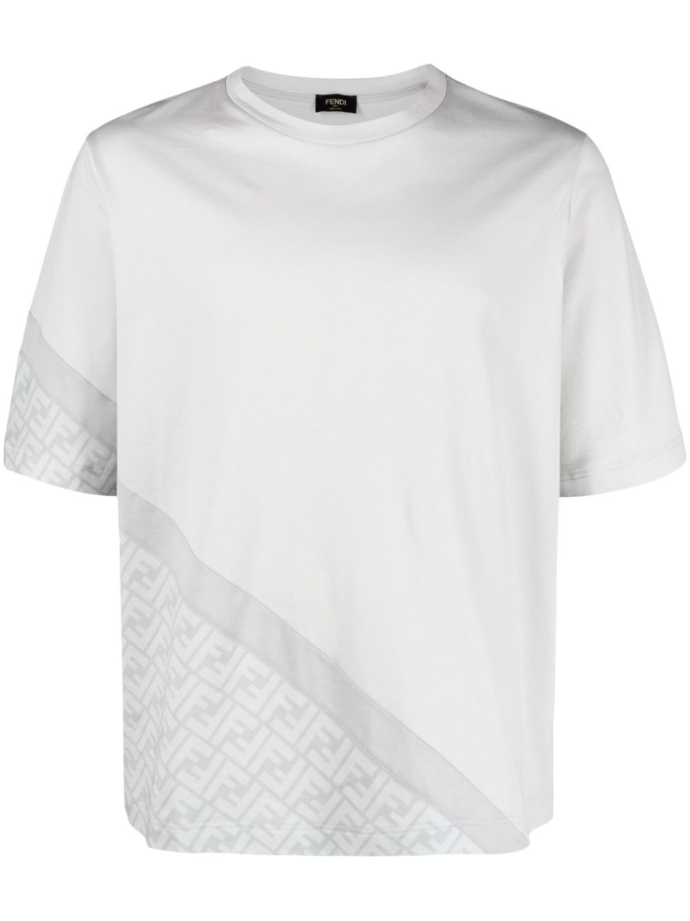 Fendi Ff Monogram Cotton T-Shirt - Grey | Editorialist