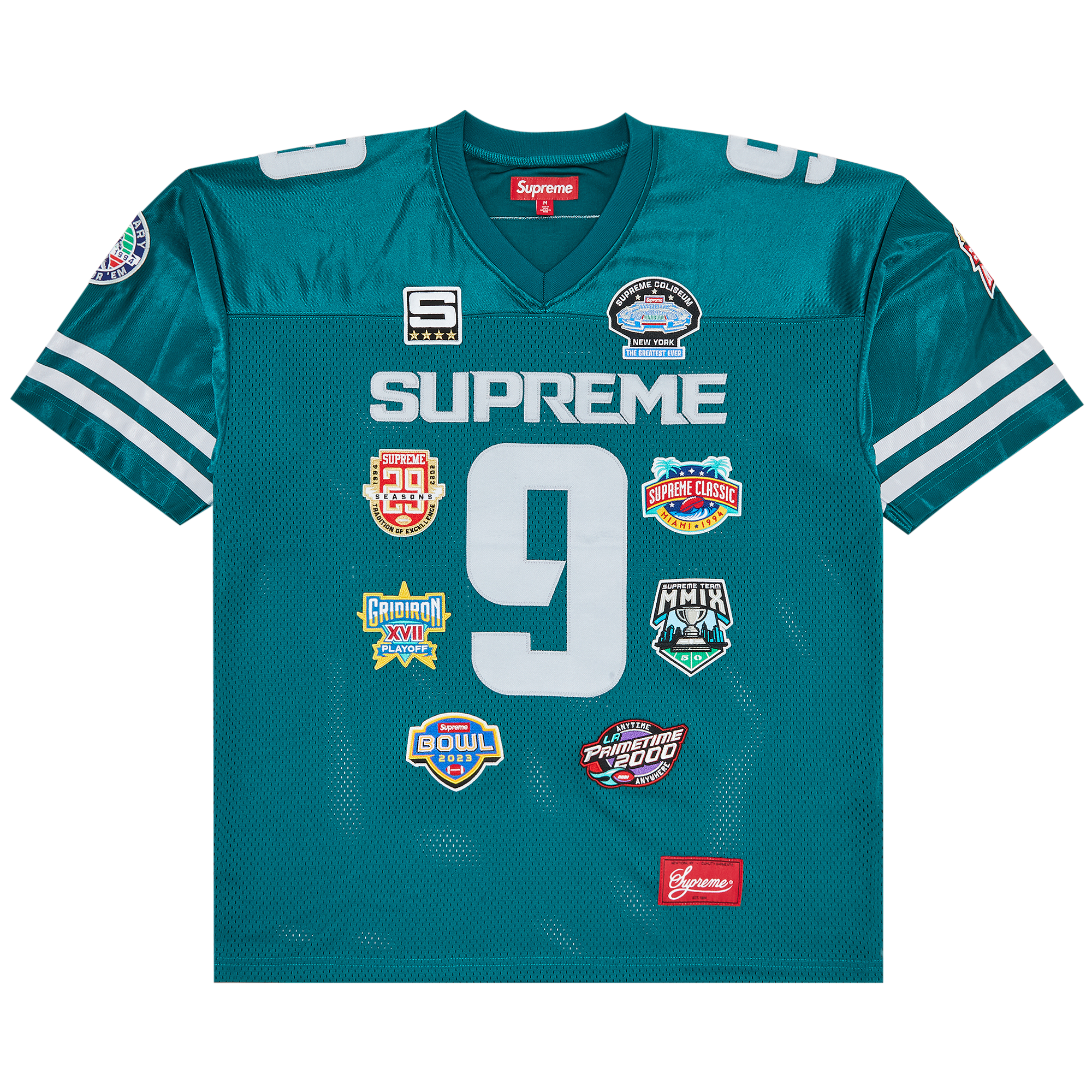 Supreme Championships Embroidered Football Jersey - Teal