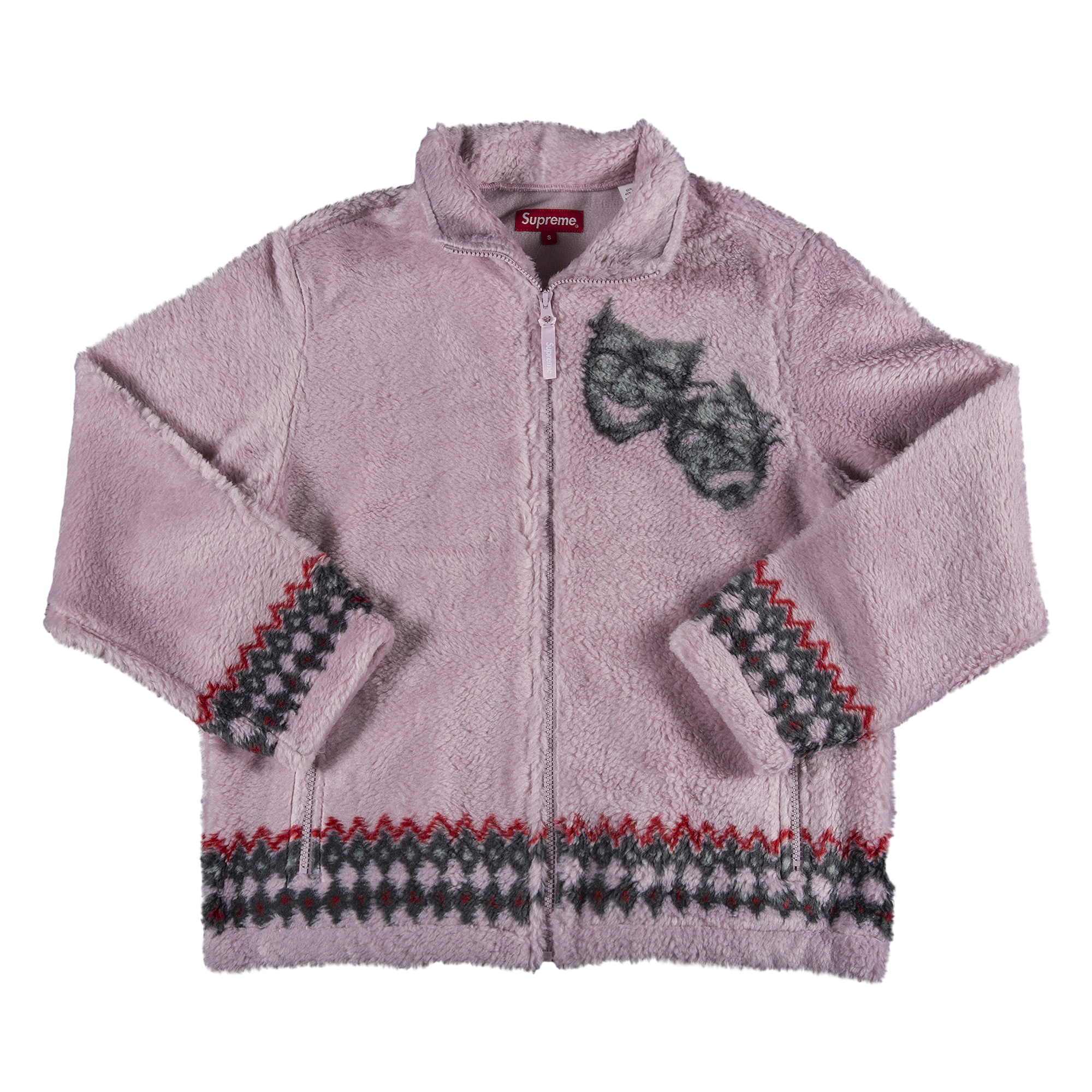 Supreme Drama Mask Fleece Jacket - Pink | Editorialist
