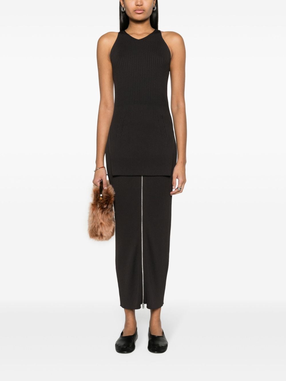 NANUSHKA Nanushka Meika Ribbed Knit Midi Skirt