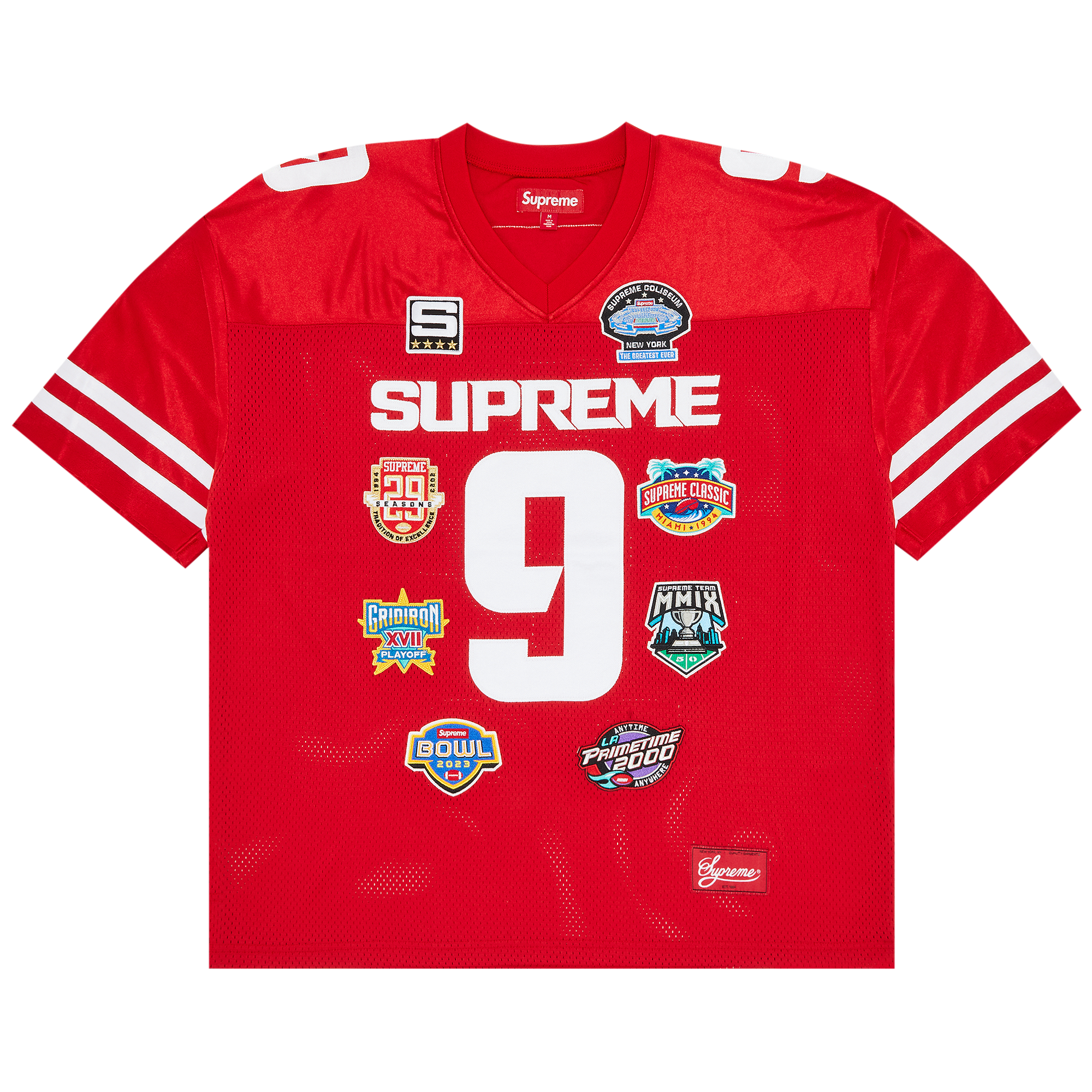 Supreme Championships Embroidered Football Jersey - Red | Editorialist