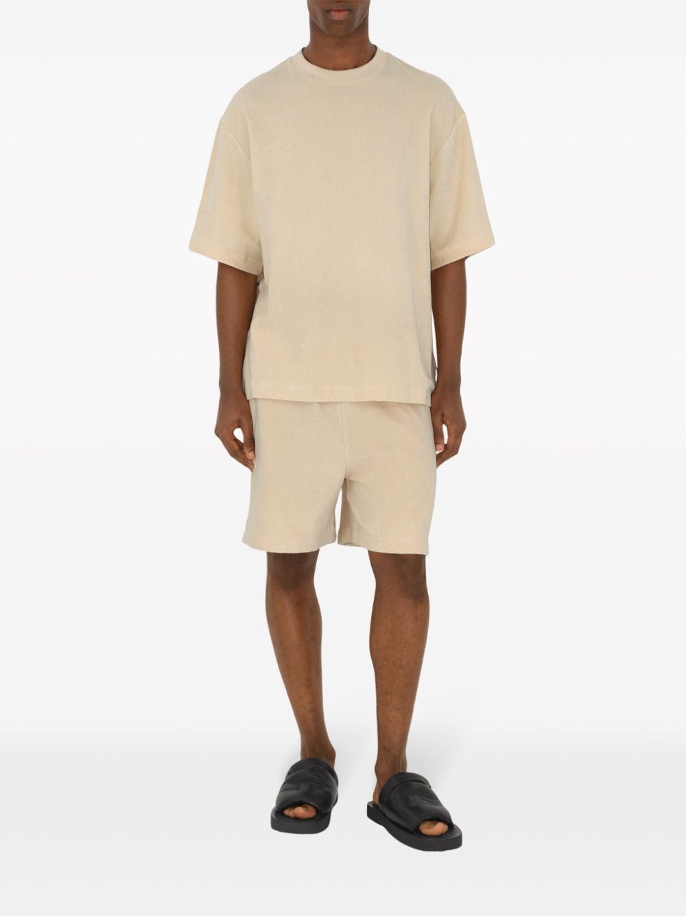 BURBERRY logo-jacquard towelling-finish t-shirt