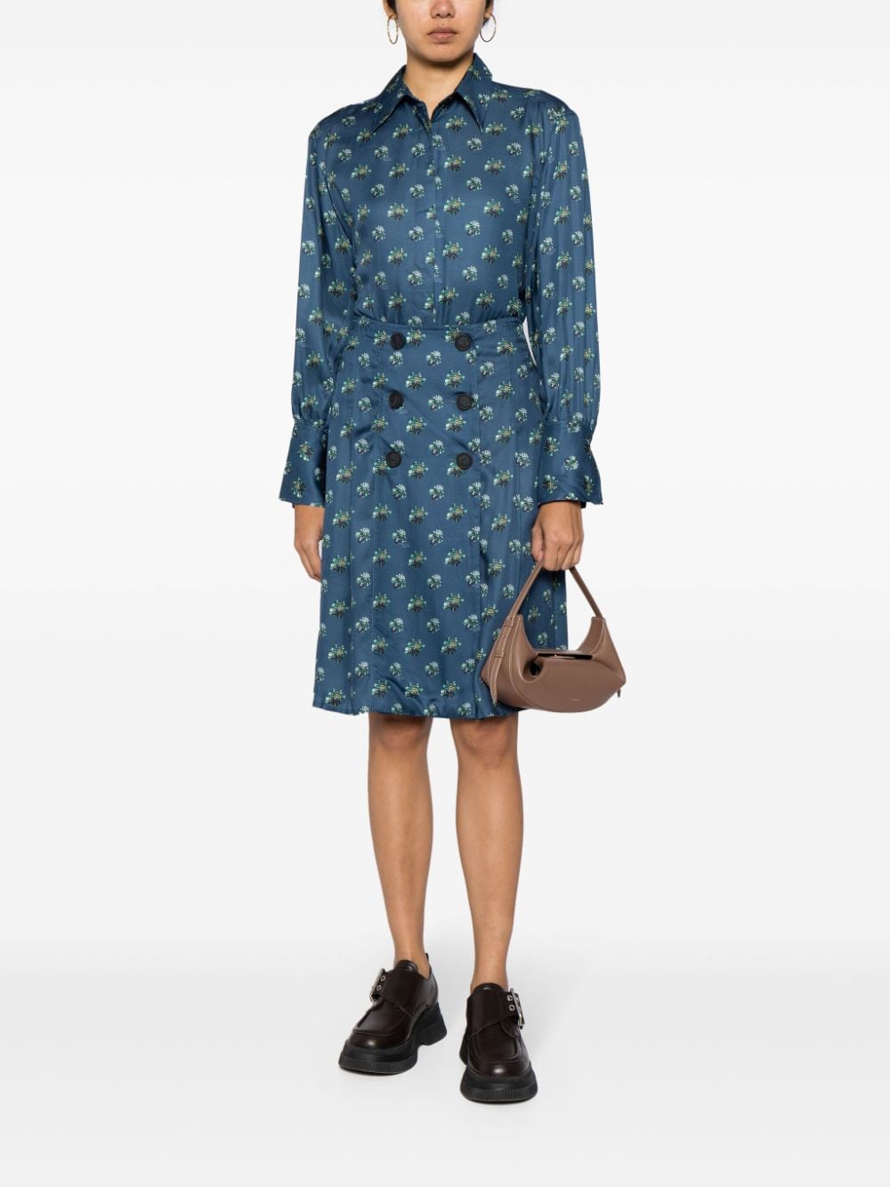 MAISON KITSUNÉ Maison Kitsuné Floral-Print Wrap Skirt