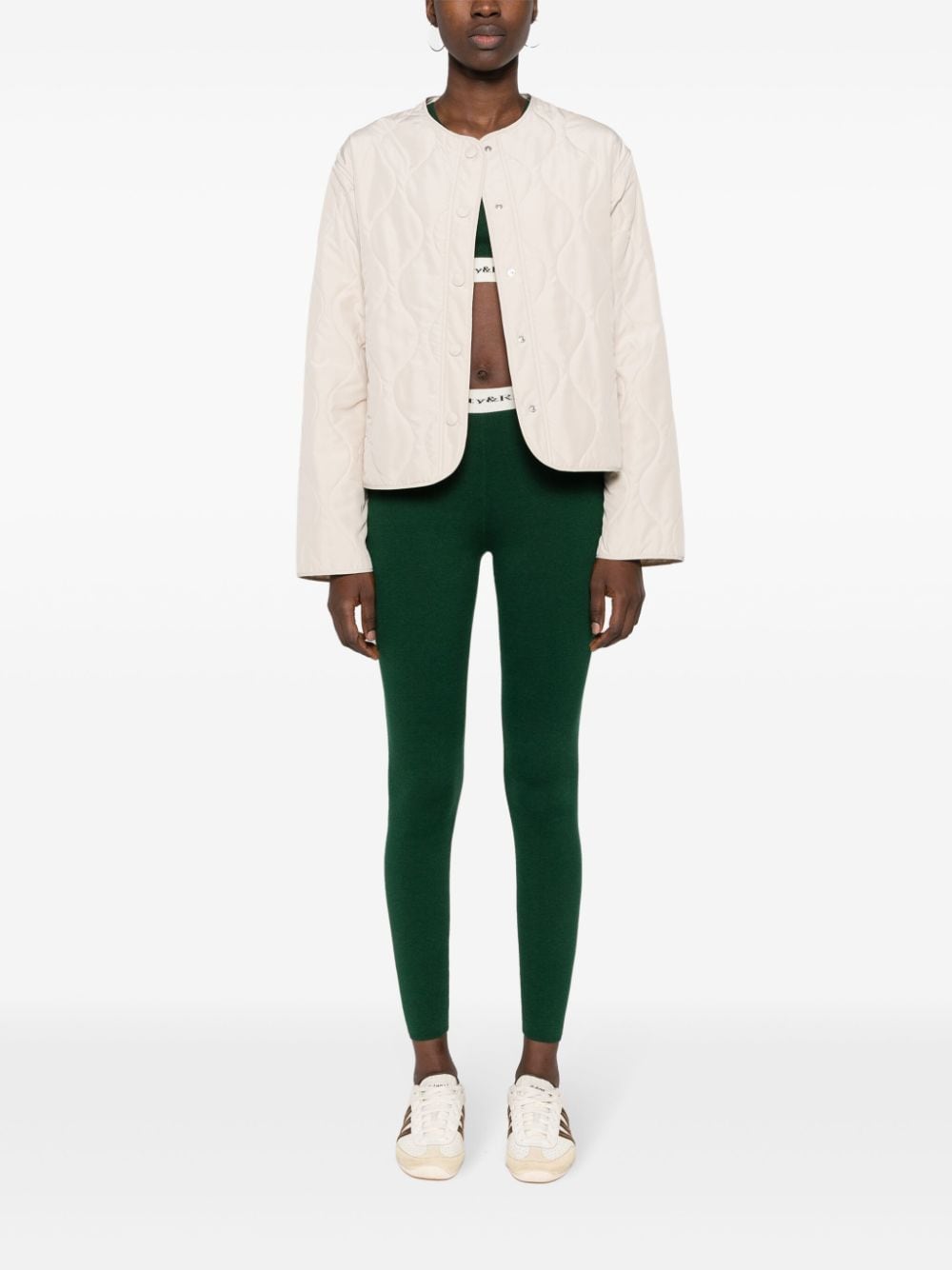 SPORTY & RICH logo-waistband slip-on leggings