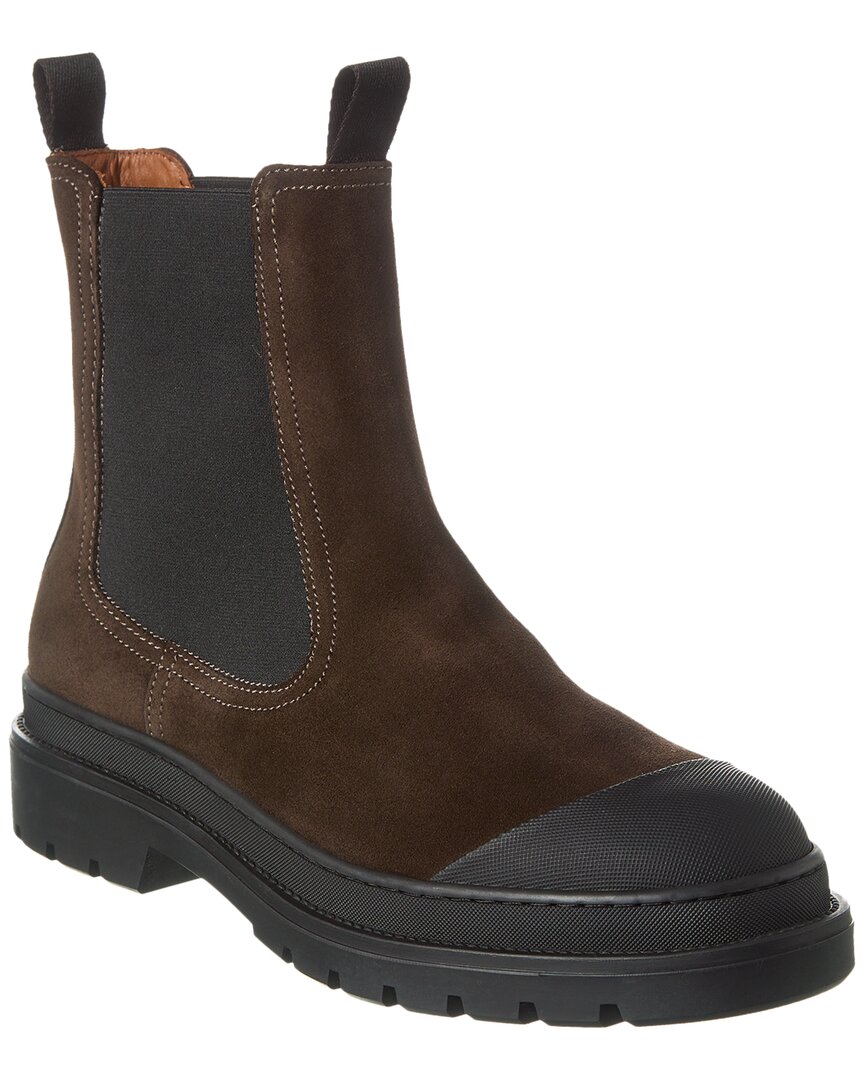 Aquatalia Kent Weatherproof Suede & Shearling Boot In Brown  display picture 3