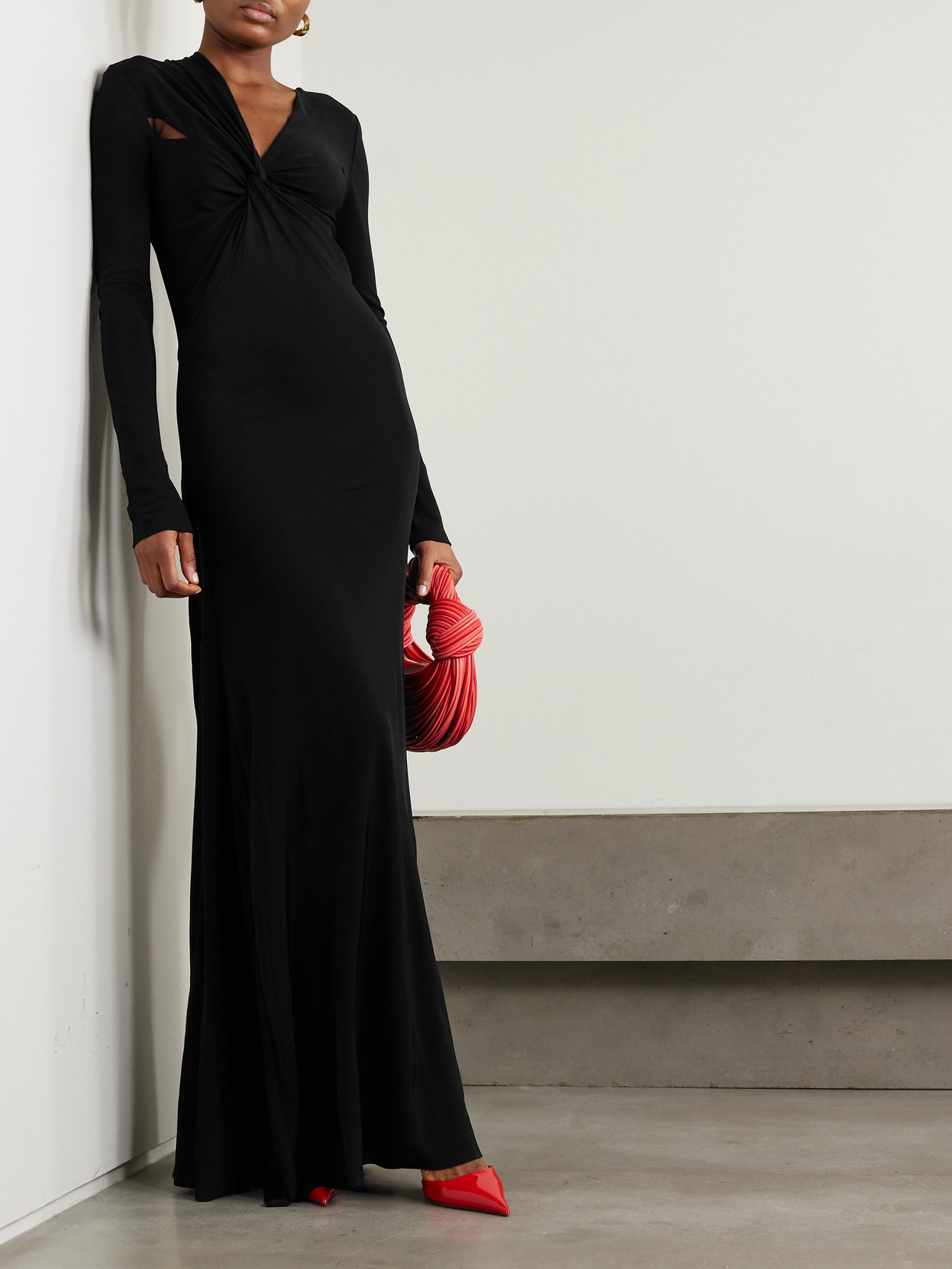 VICTORIA BECKHAM Victoria Beckham Twist-front Cutout Stretch-jersey Gown