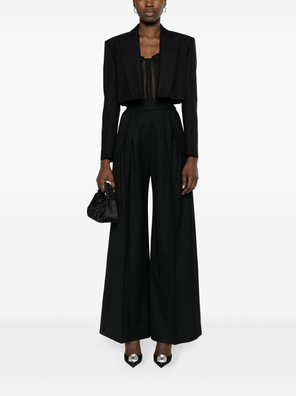 MOSCHINO Moschino Open-Front Cropped Blazer