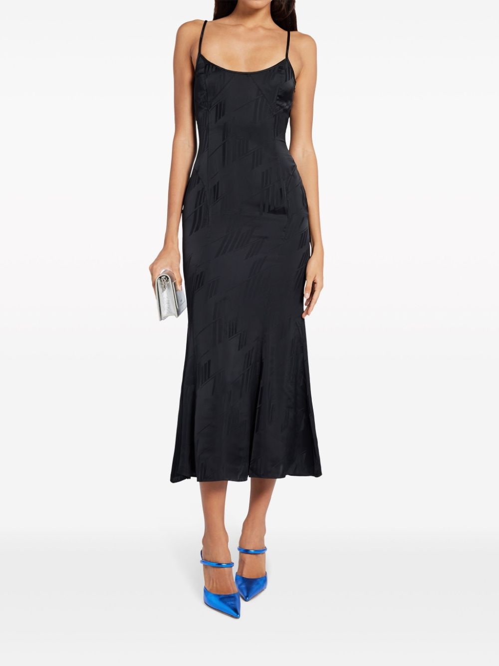 ATTICO The Attico Logo-Jacquard Satin Midi Dress