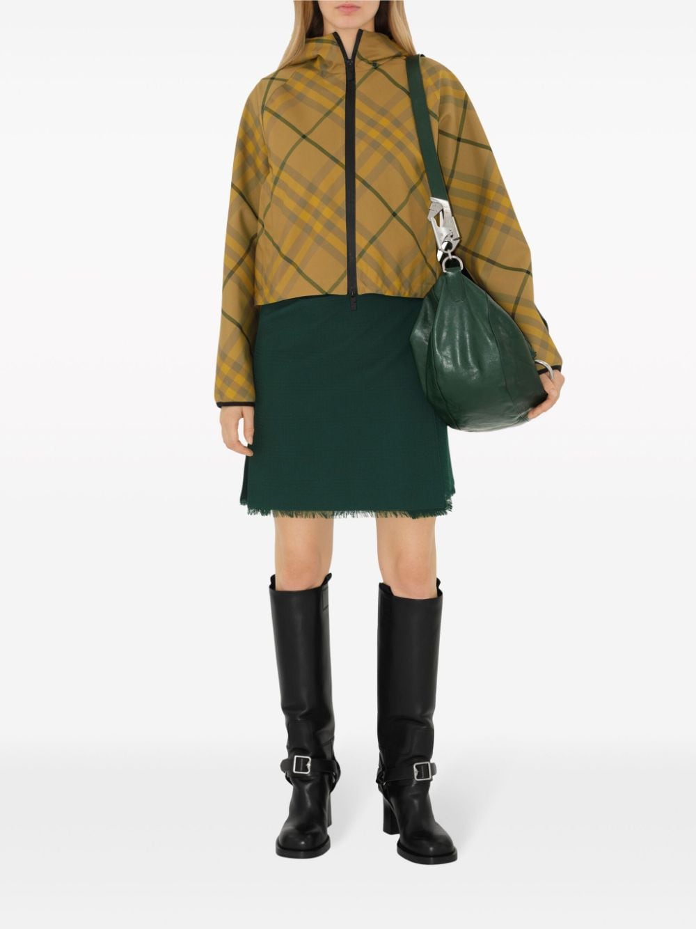 BURBERRY Burberry Frayed-Edge Wool Pleated Skirt