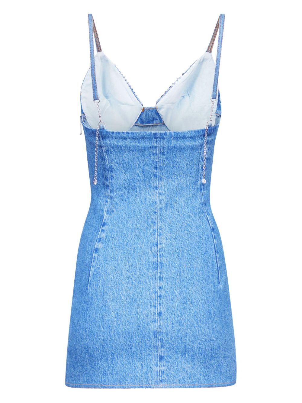 Area Crystal-Embellished Denim Minidress In Blue - 75% Off | Editorialist