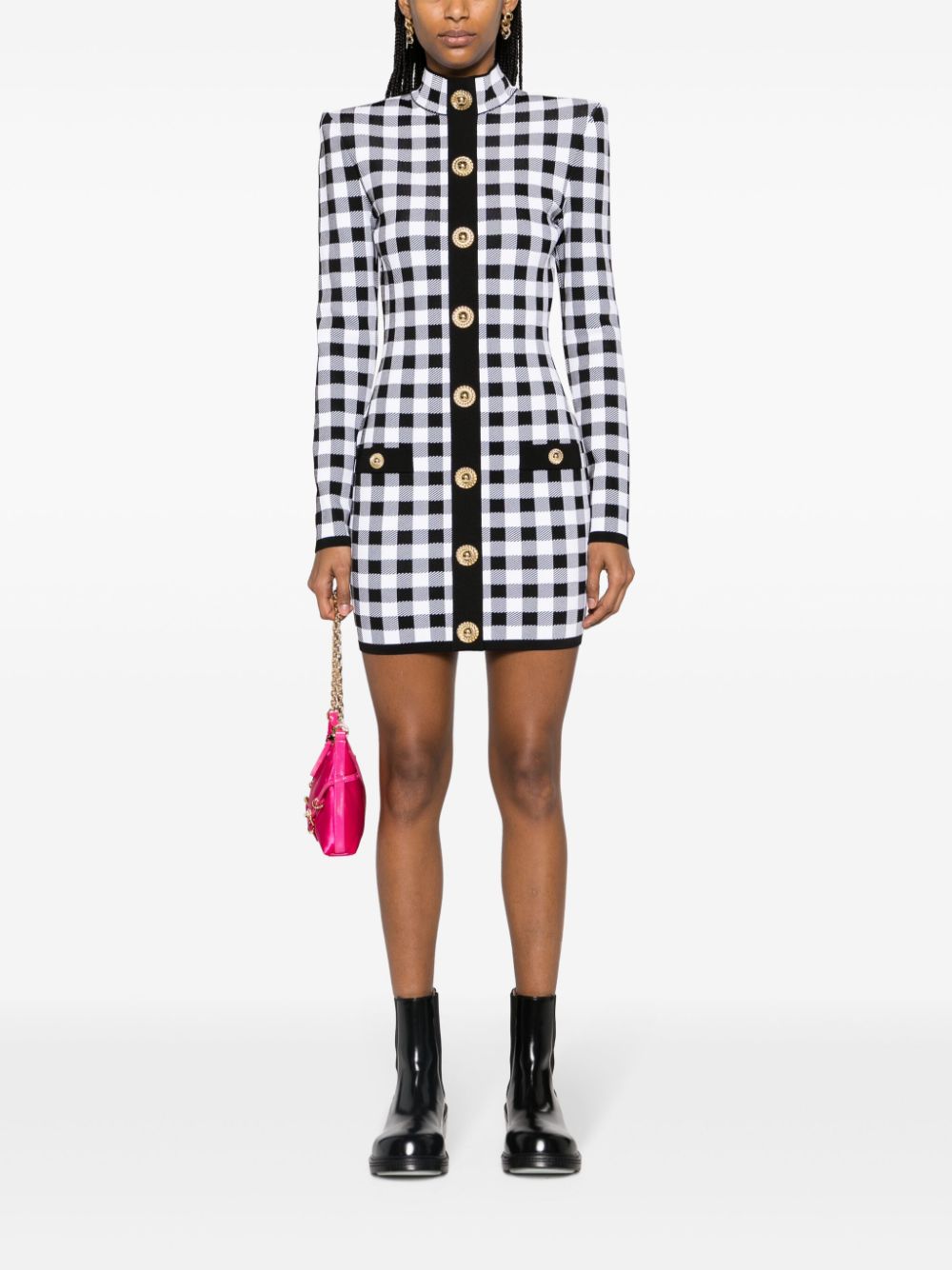 BALMAIN Balmain Gingham Mini Dress
