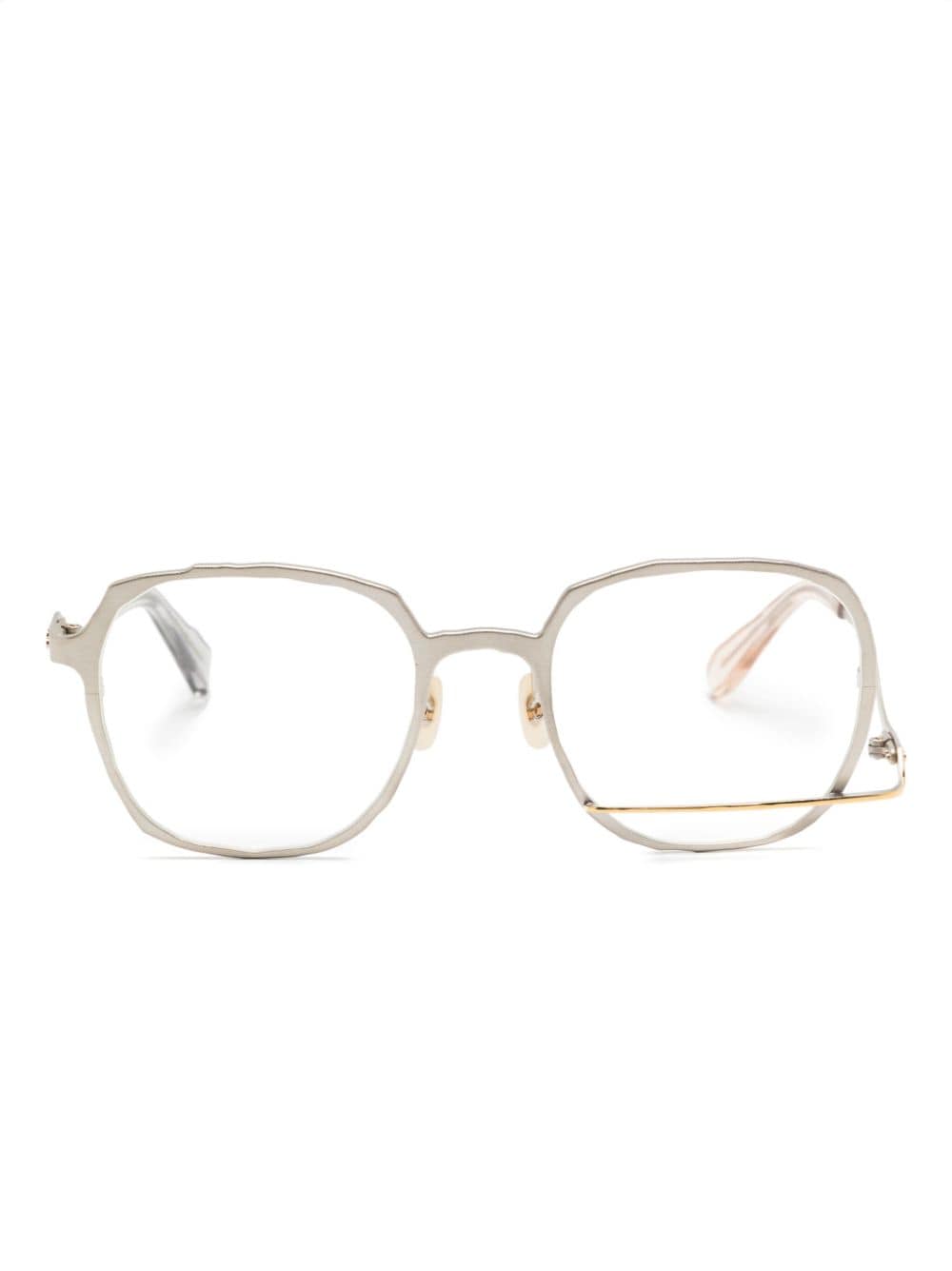 Masahiromaruyama Polished Square Frame Eyeglasses - Gold  display picture 1