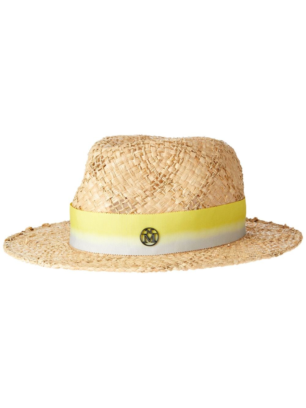 Nordstrom Abstract Stripe Band Straw Hat Brown - Natural 