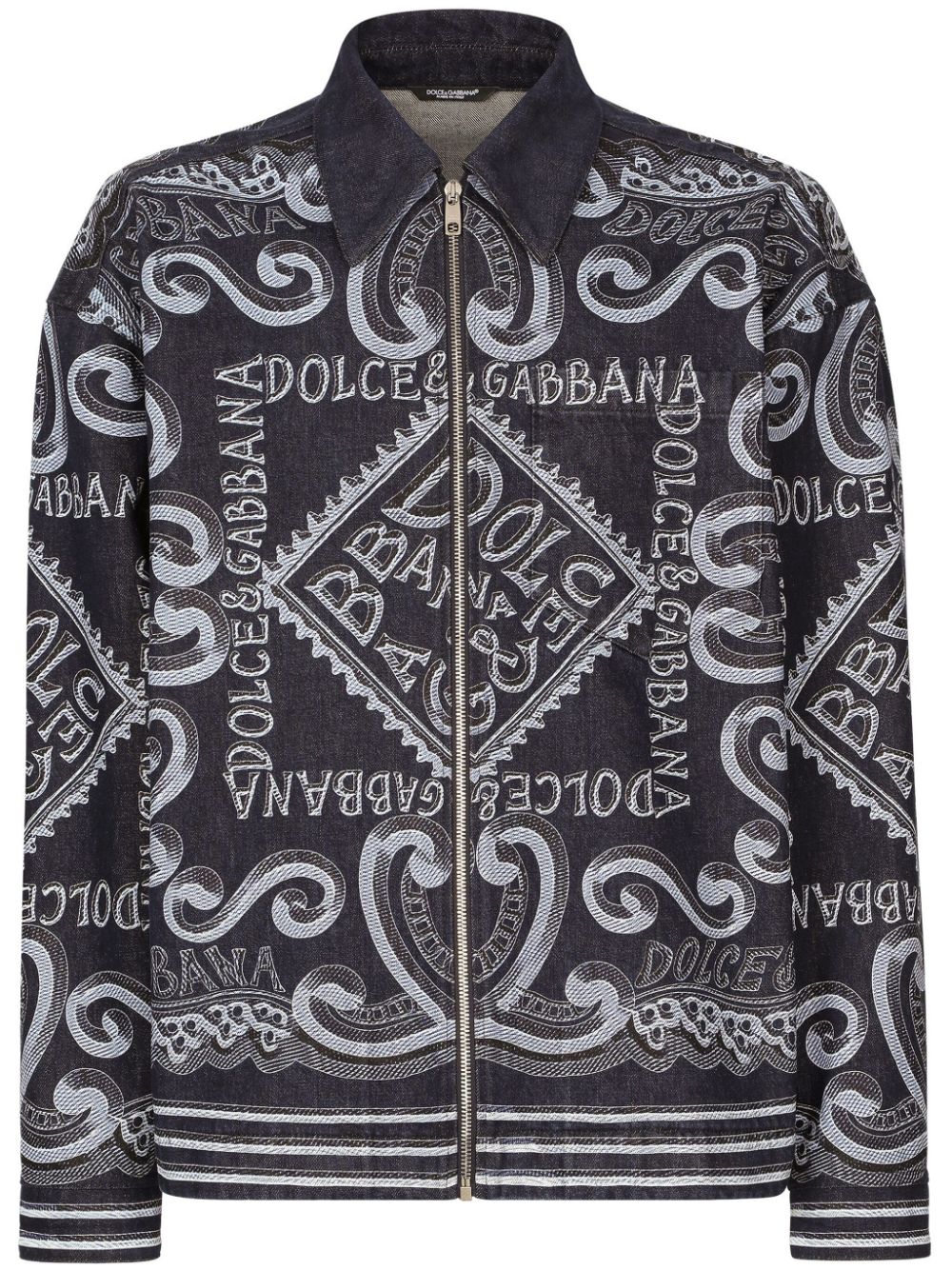 DOLCE & GABBANA Dolce & Gabbana Logo-Print Cotton Shirt Jacket